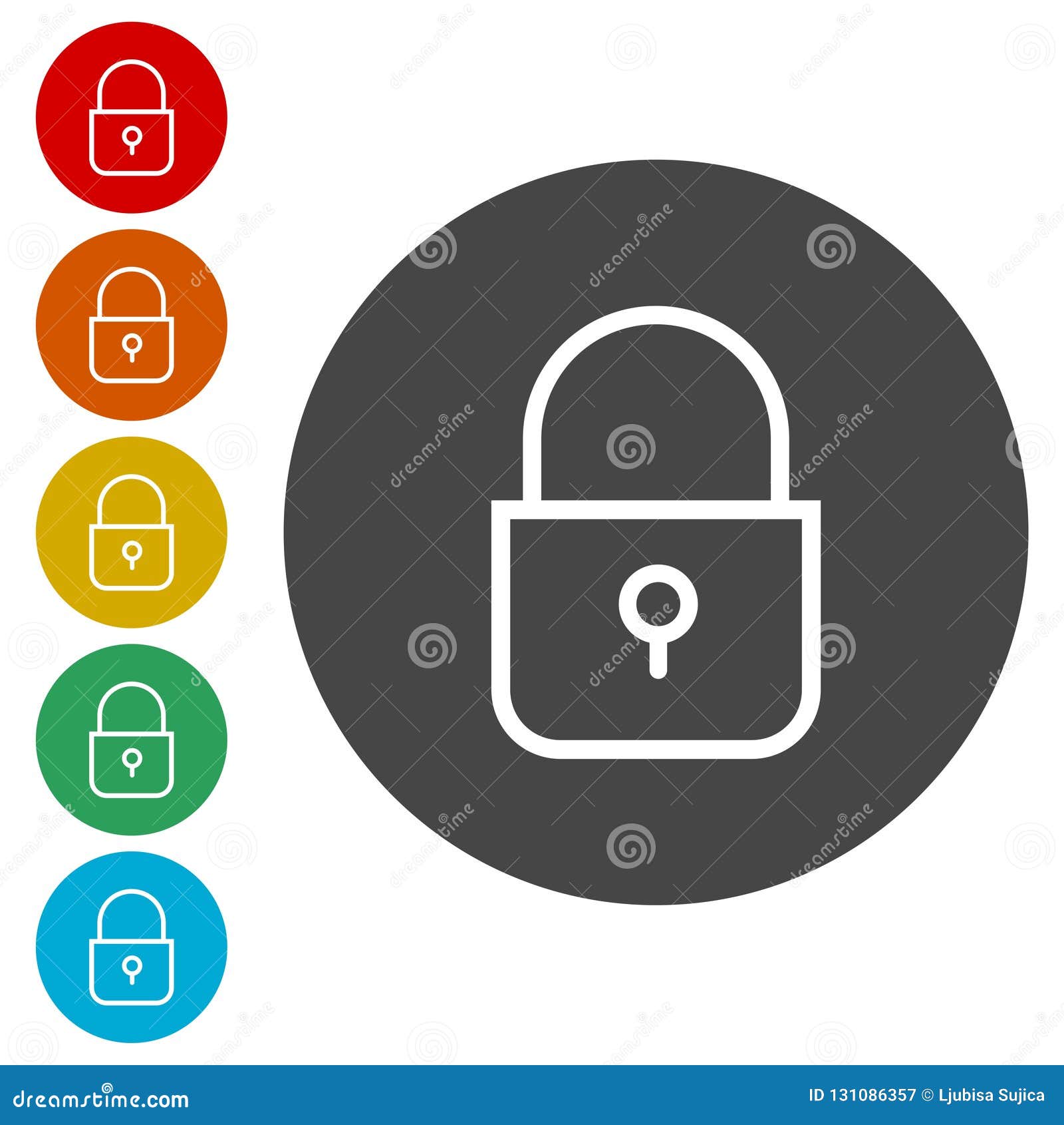 Lock Sign Icon. Locker Symbol Stock Vector - Illustration of color ...