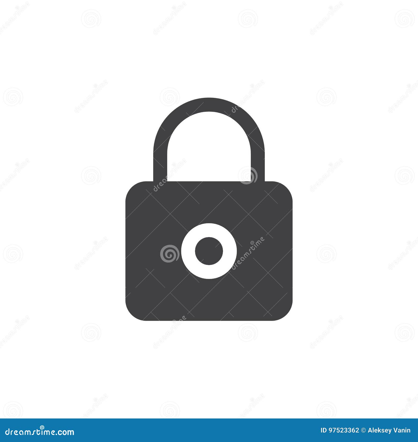 Lock simple icon stock vector. Illustration of safety - 97523362