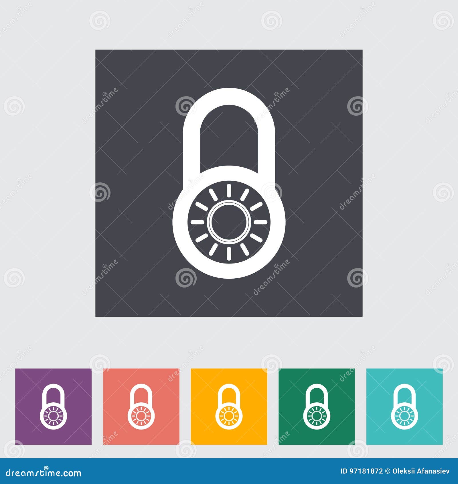 Lock single icon. stock vector. Illustration of icon - 97181872