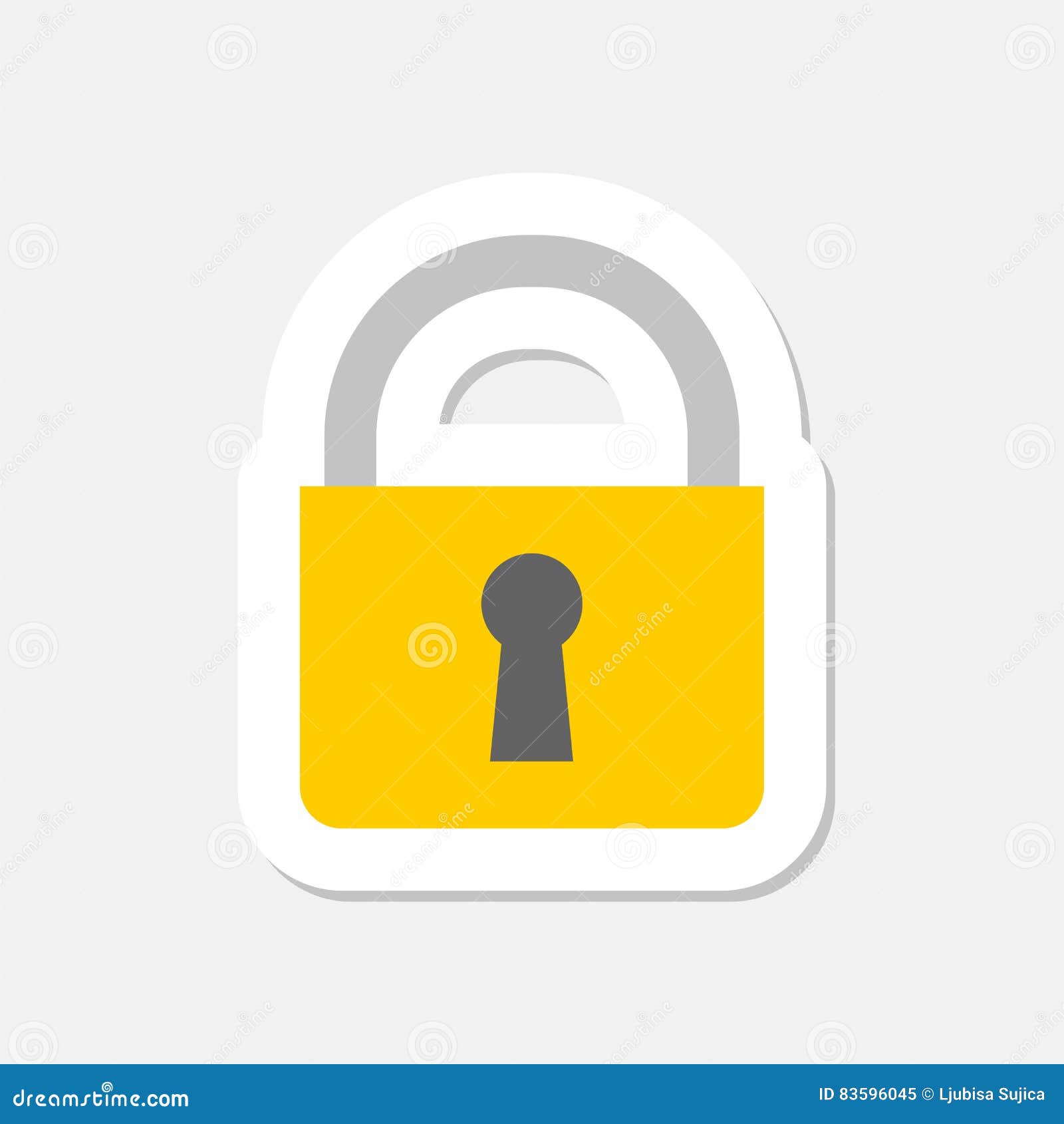 Lock single sticker icon stock vector. Illustration of sign - 83596045