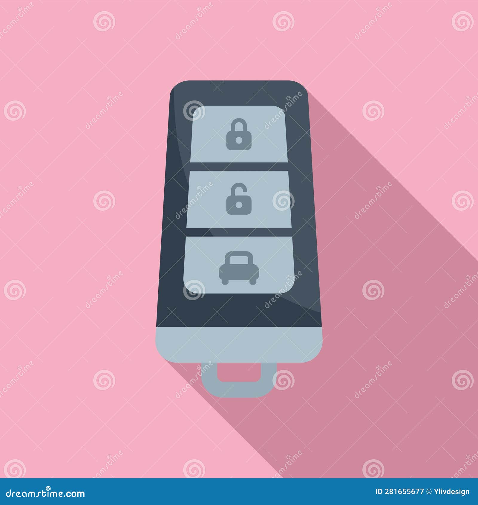 Lock Smart Key Icon Flat Vector. Car Remote Stock Vector - Illustration ...