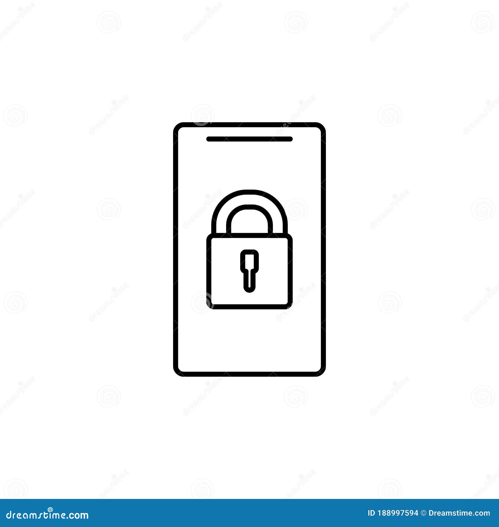 Lock in a Smart Phone Icon. Element of Cyber Security Icon for Mobile ...