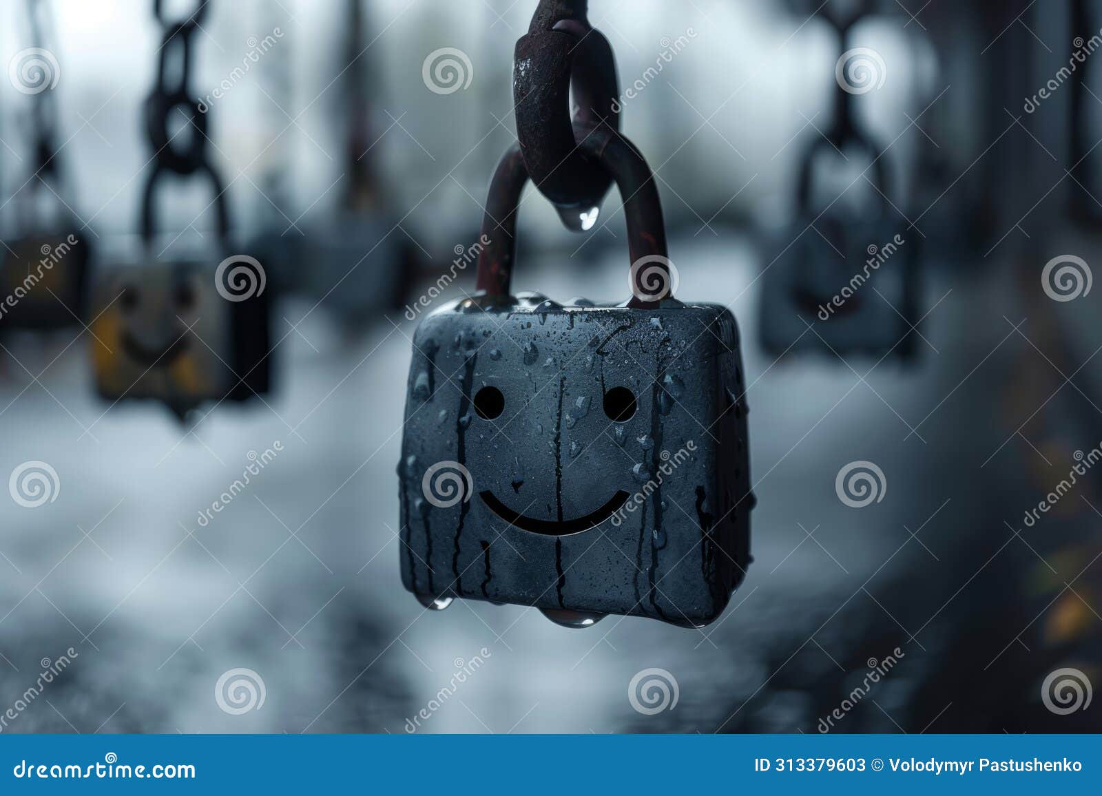 A Lock with a Smiley Face on it Stock Image - Image of outdoor, hang ...