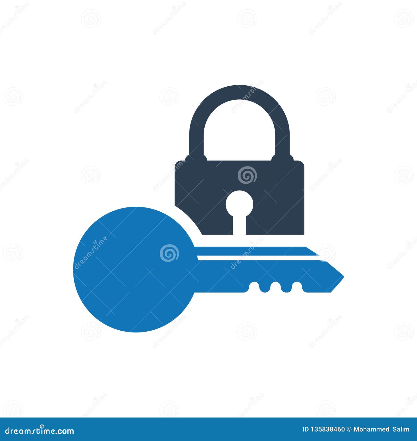 Lock Solution Icon stock vector. Illustration of solution - 135838460