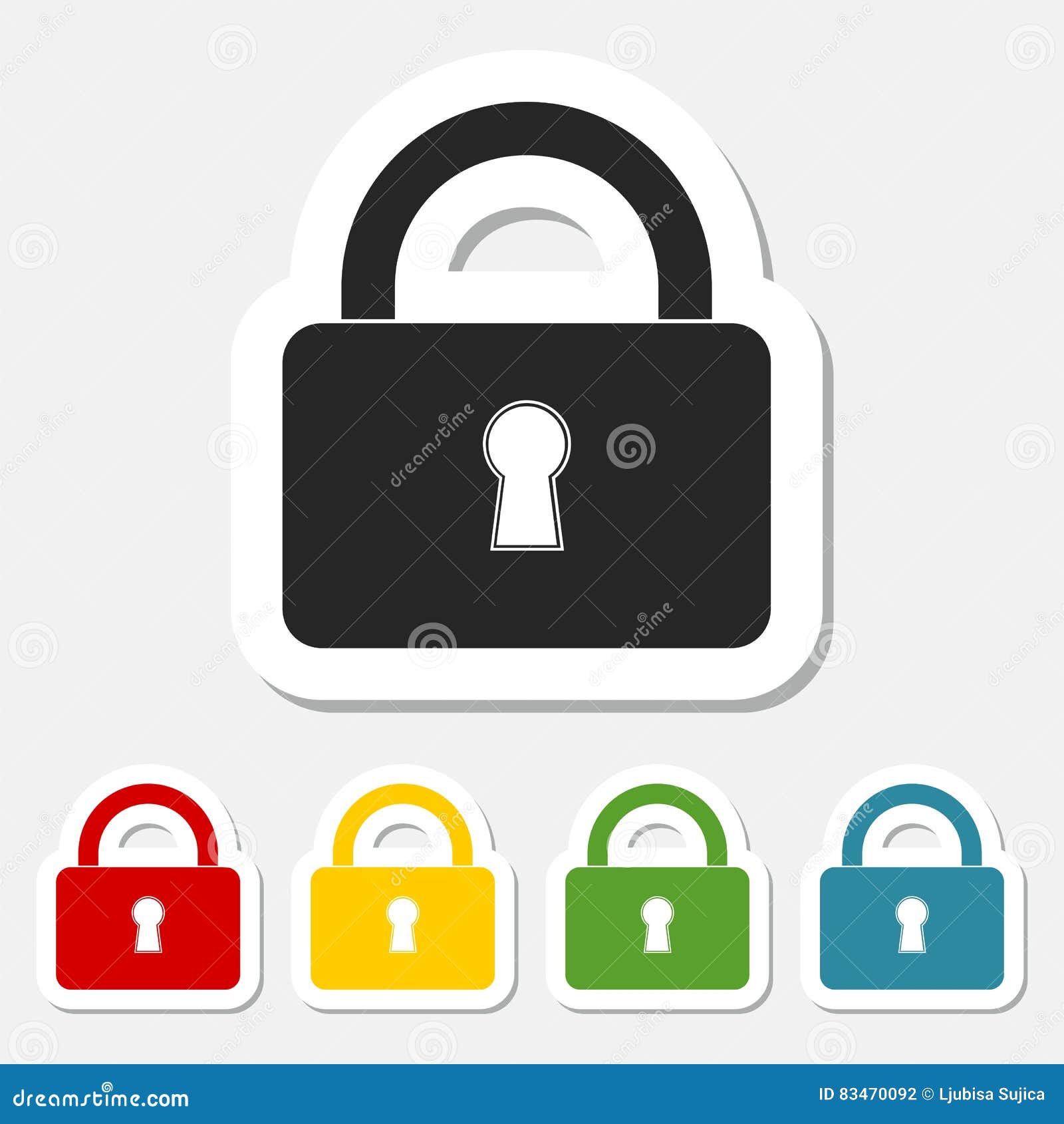 Lock sticker stock vector. Illustration of protect, icon - 83470092