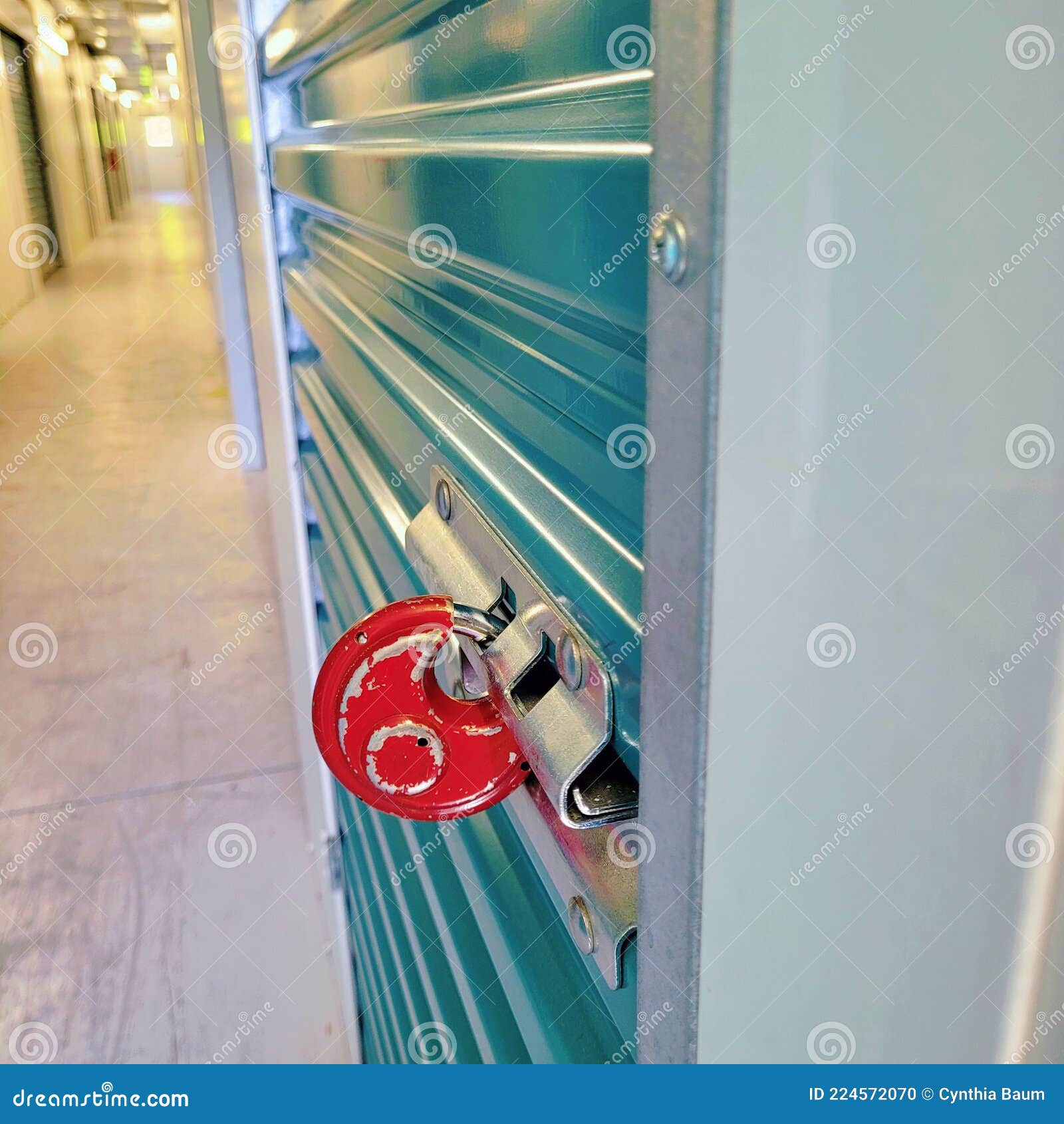 Lock on a Storage Unit stock photo. Image of unit, hall - 224572070