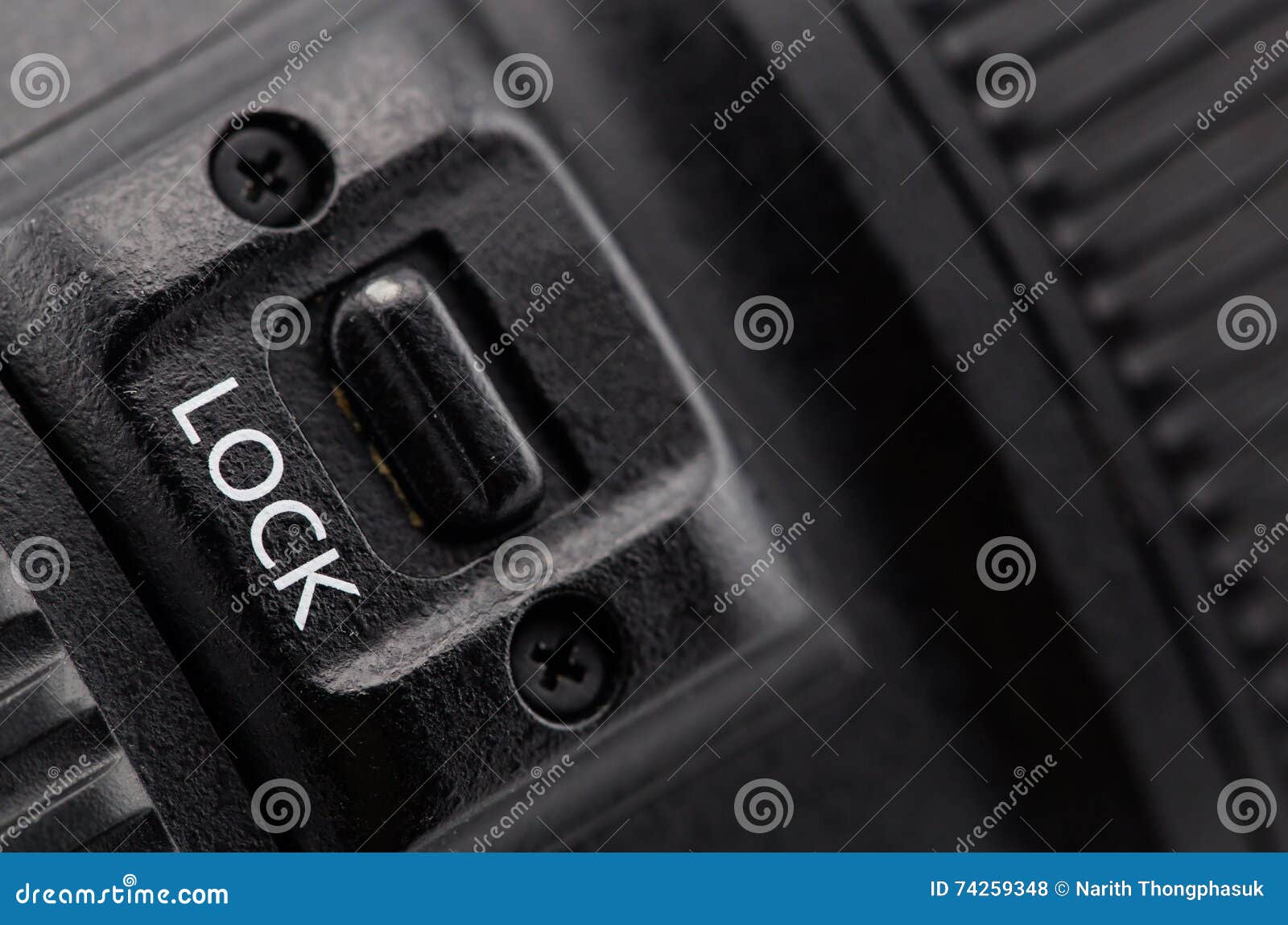 Lock Switch on Modern Camera Lens Stock Photo - Image of modern ...