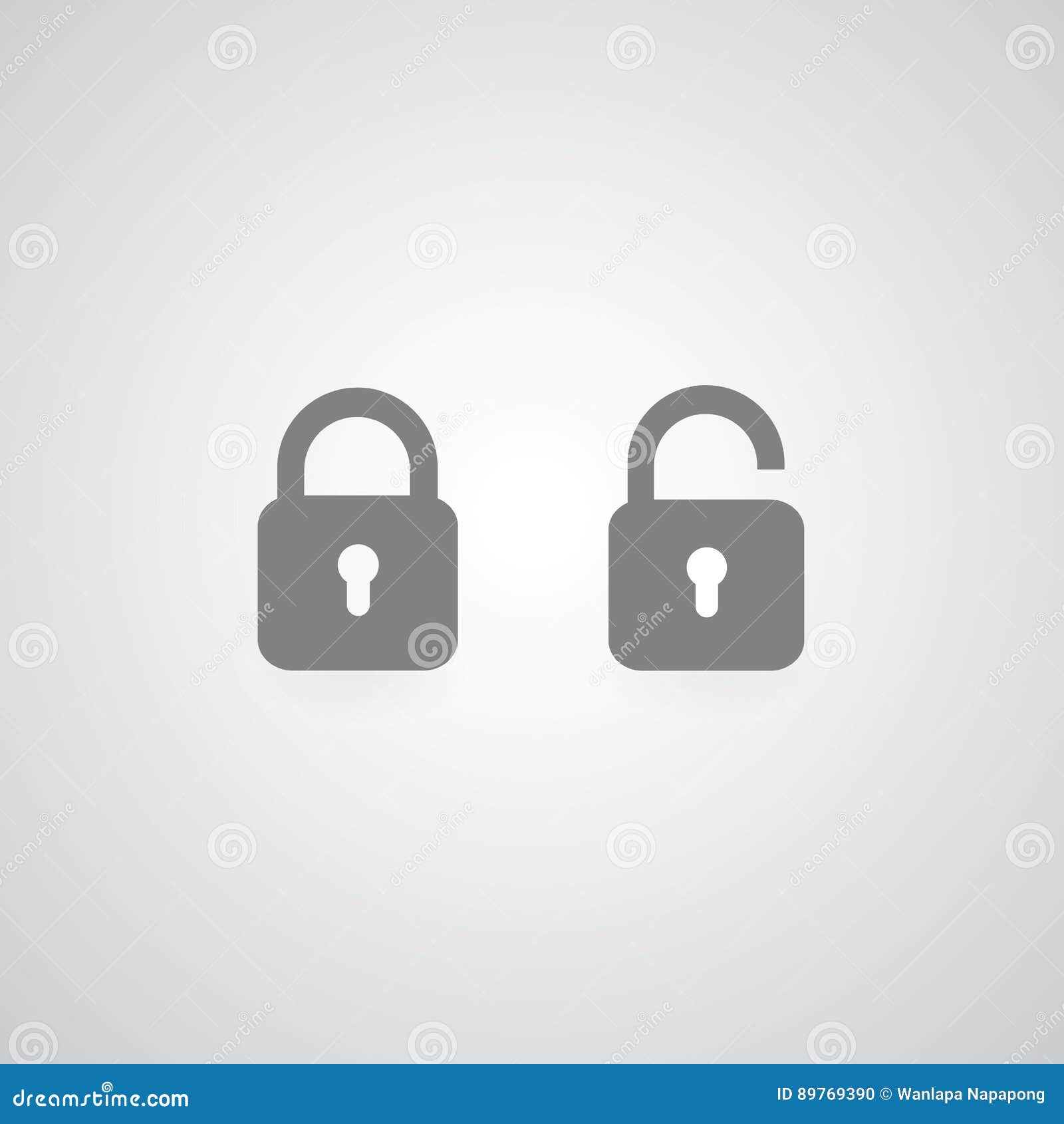 Lock Symbol on Gray Background Stock Vector - Illustration of ...