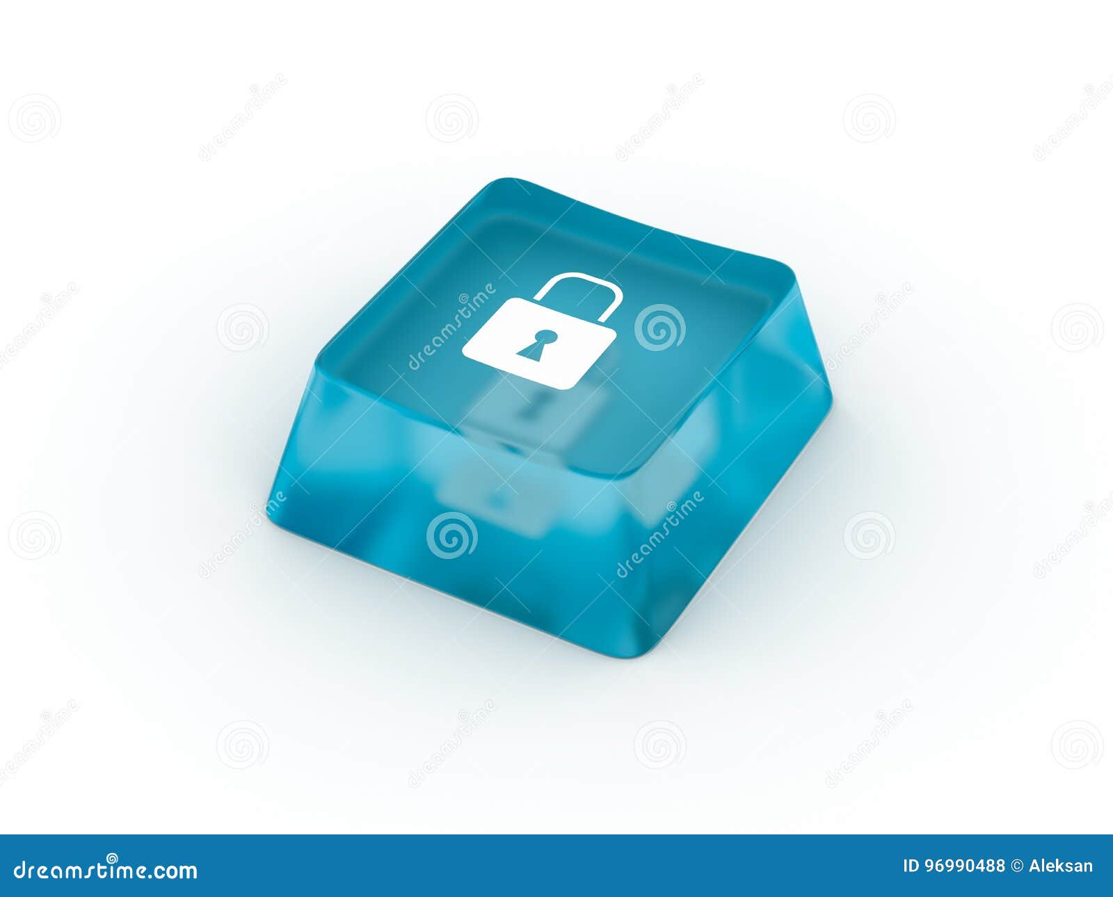 Lock Symbol on Keyboard Button. 3D Rendering Stock Illustration ...