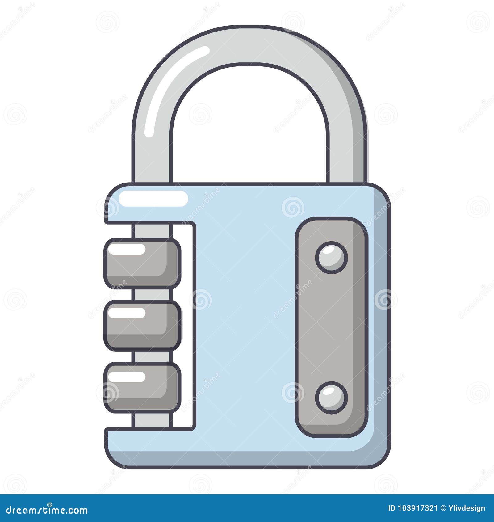 Lock System Icon, Cartoon Style Stock Vector - Illustration of safety ...