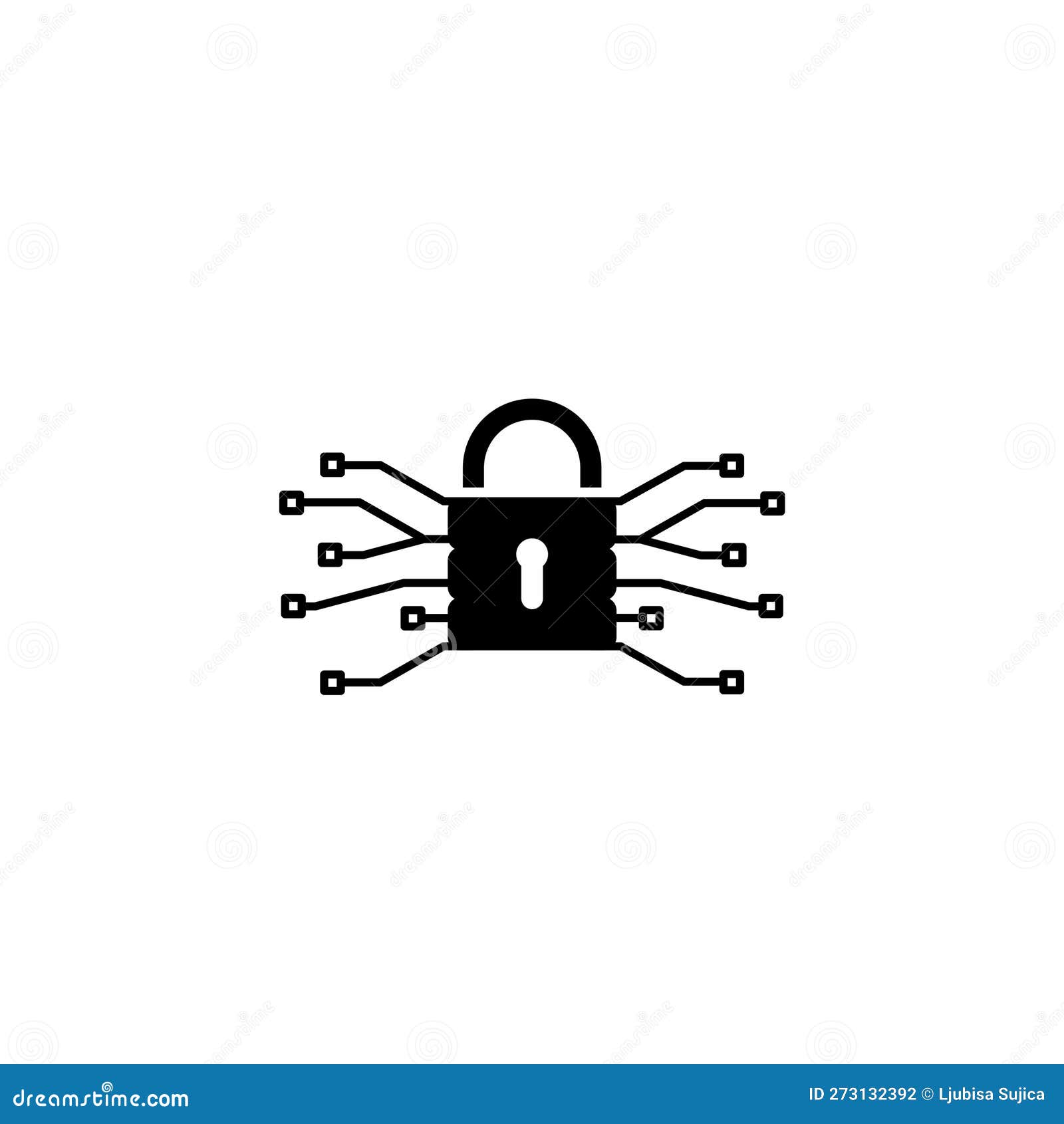 Lock Technology Logo. Cyber Security Icon Isolated on White Background ...