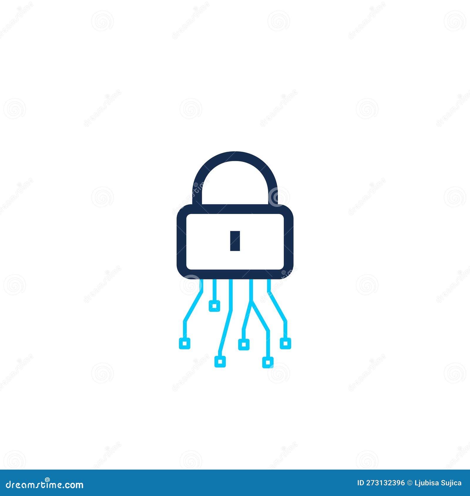 Lock Technology Logo. Cyber Security Icon Isolated on White Background ...