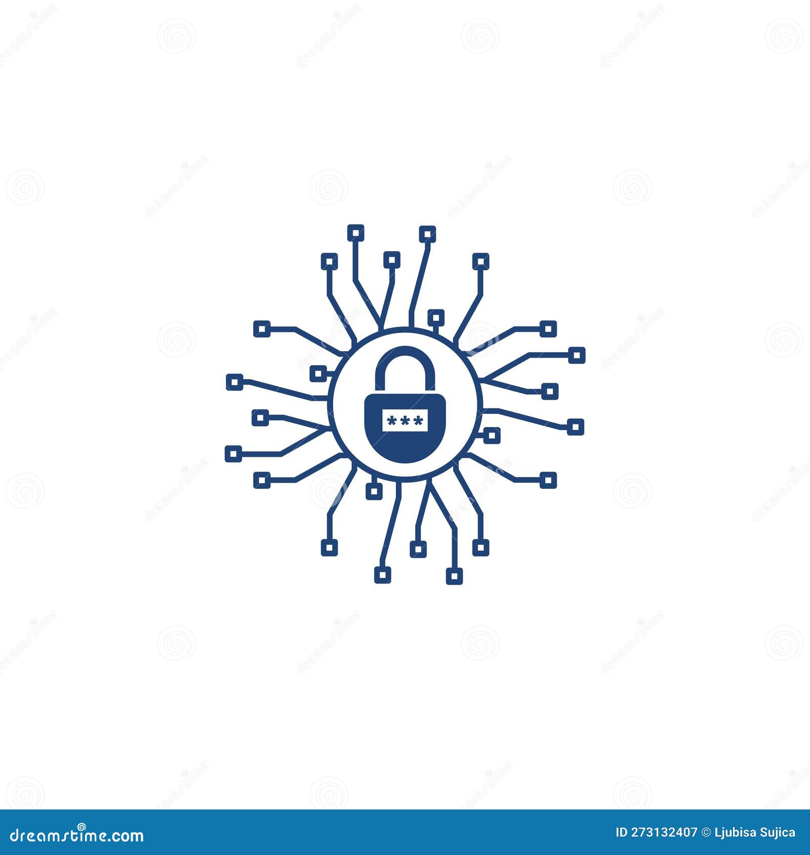 Lock Technology Logo. Cyber Security Icon Isolated on White Background ...