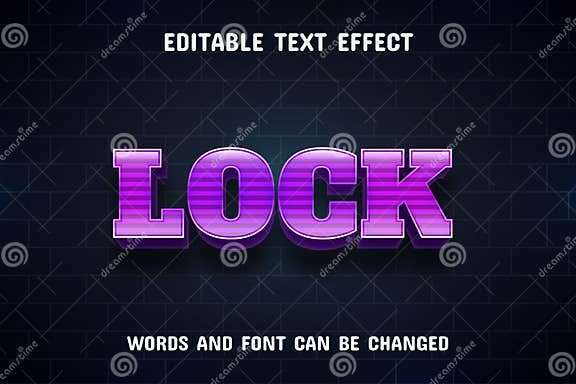 Lock Text - Editable Text Effect Stock Vector - Illustration of purple ...