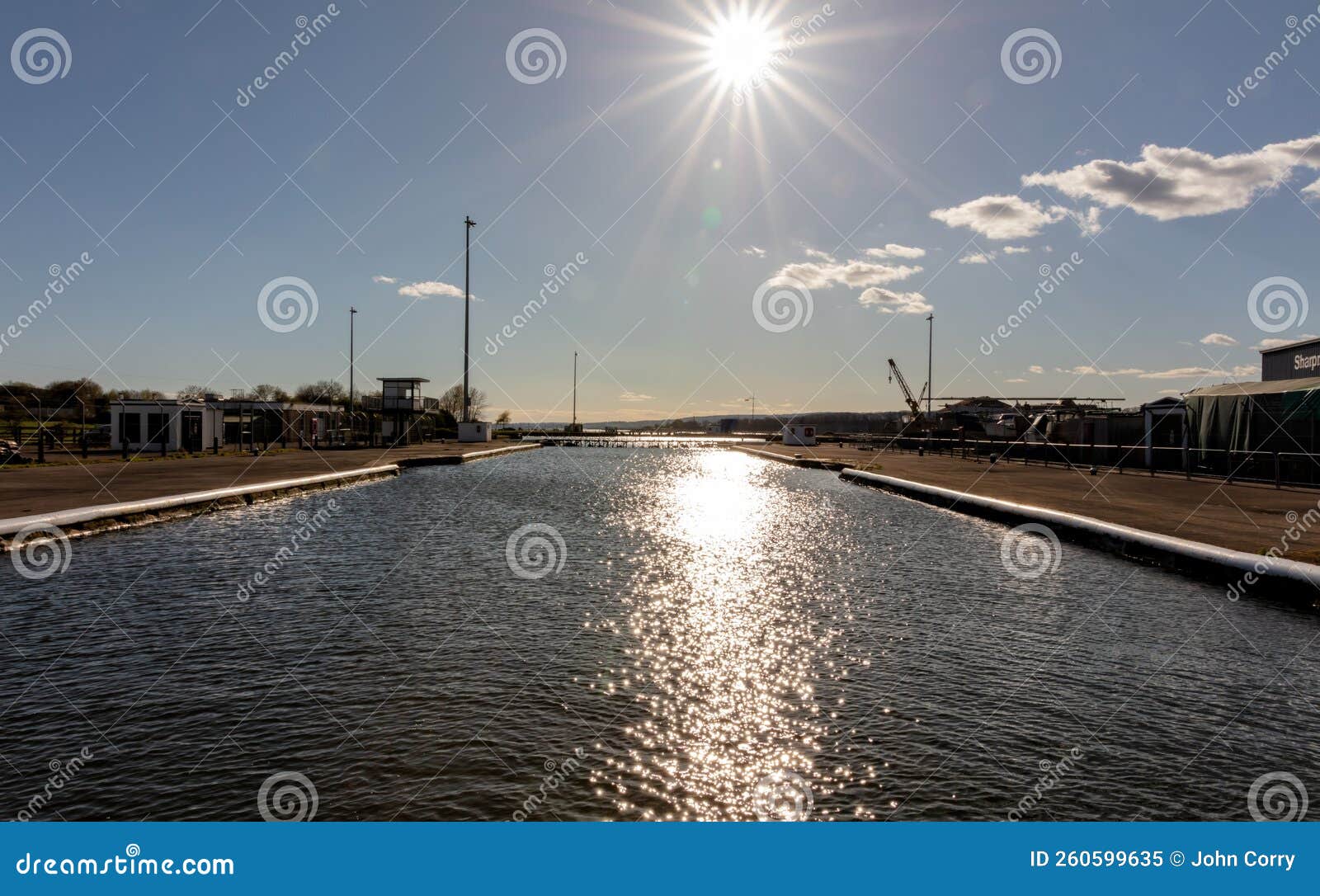 Lock into the Tidal Basin at Sharpness Docks, Gloucestershire, England ...
