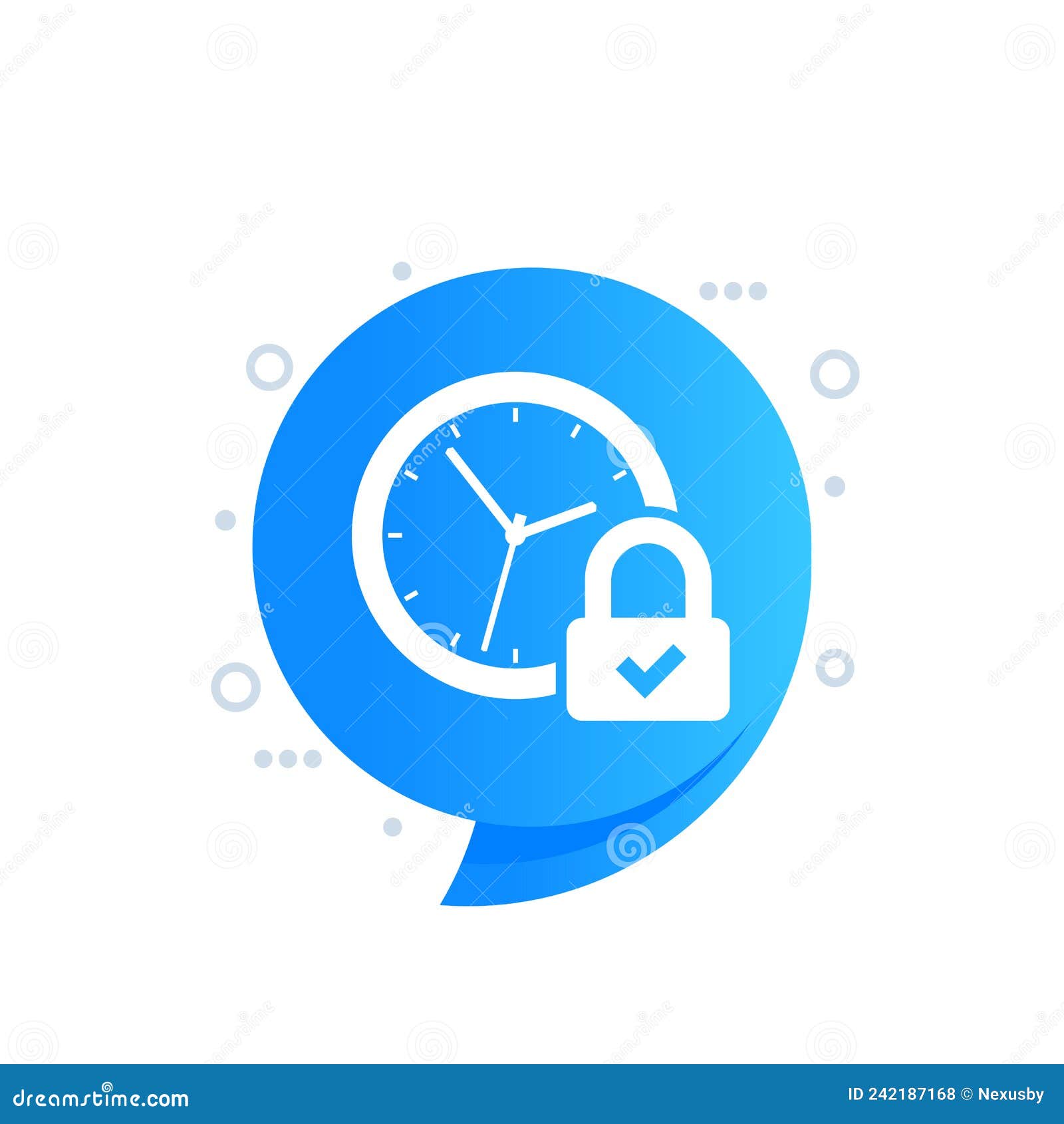 Lock and Time Icon with a Clock, Vector Stock Vector - Illustration of ...