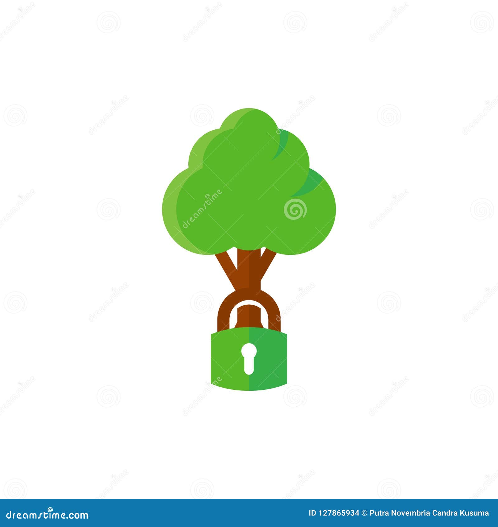 Lock Tree Logo Icon Design stock vector. Illustration of logo - 127865934