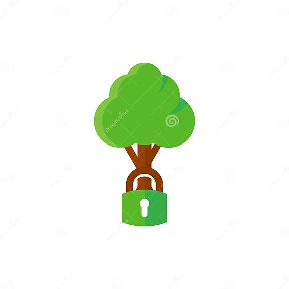 Lock Tree Logo Icon Design stock vector. Illustration of logo - 127865934