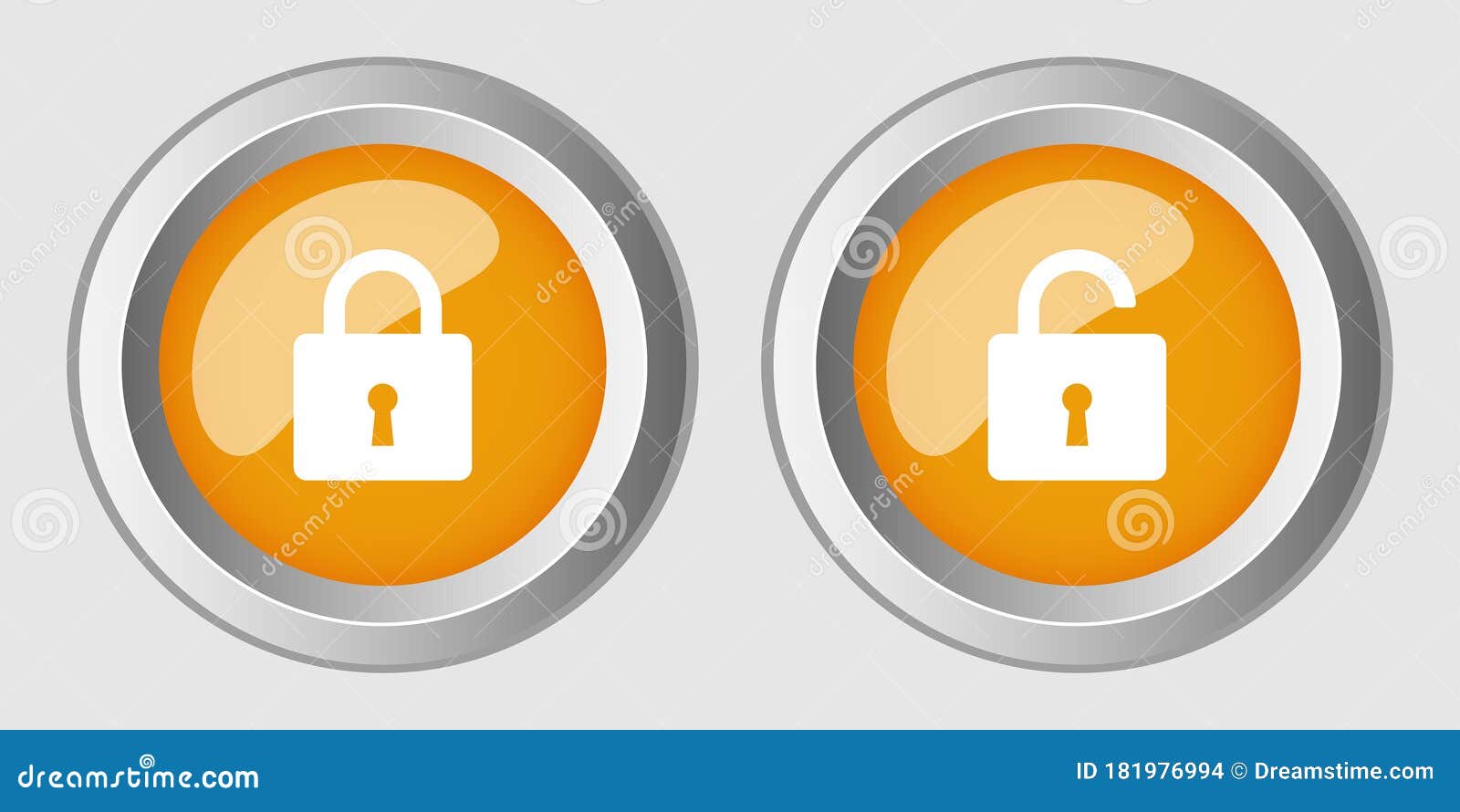 Lock and Unlock Button in Internet Stock Vector - Illustration of ...