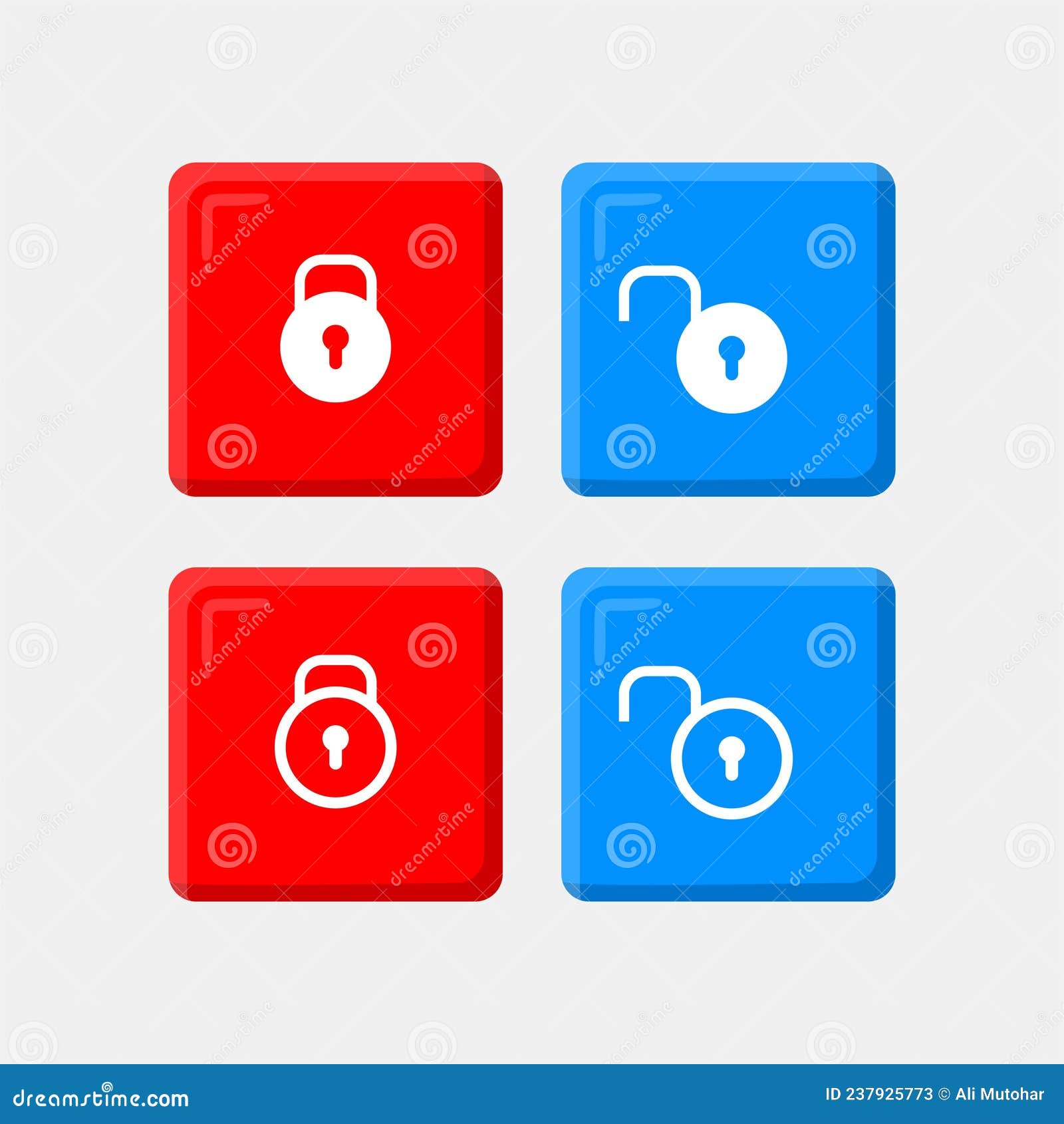 Lock and Unlock 3d Icon Set Vector Modern Style Stock Vector ...