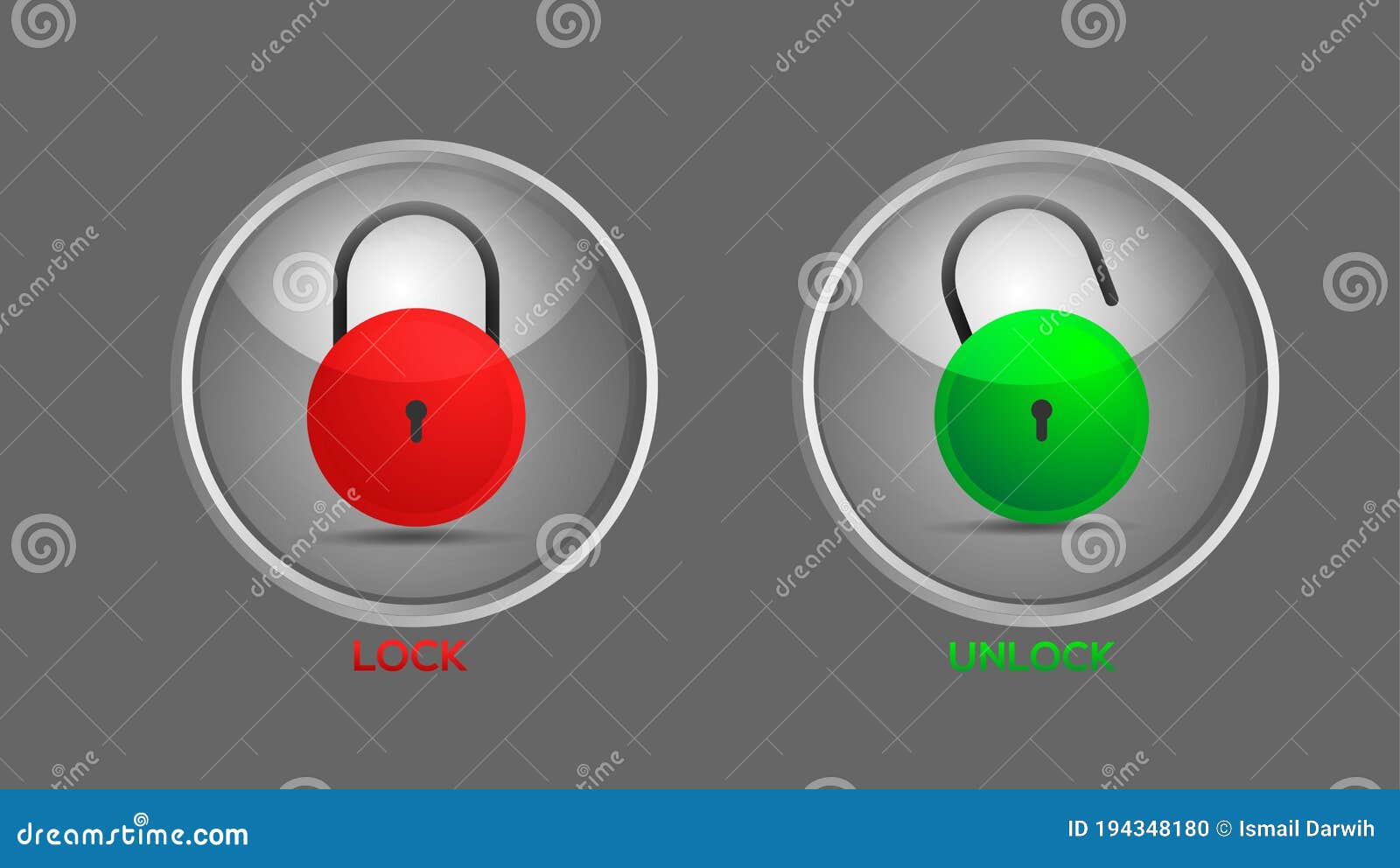 Lock and Unlock Icon Button Element Vector Illustration Stock Vector ...