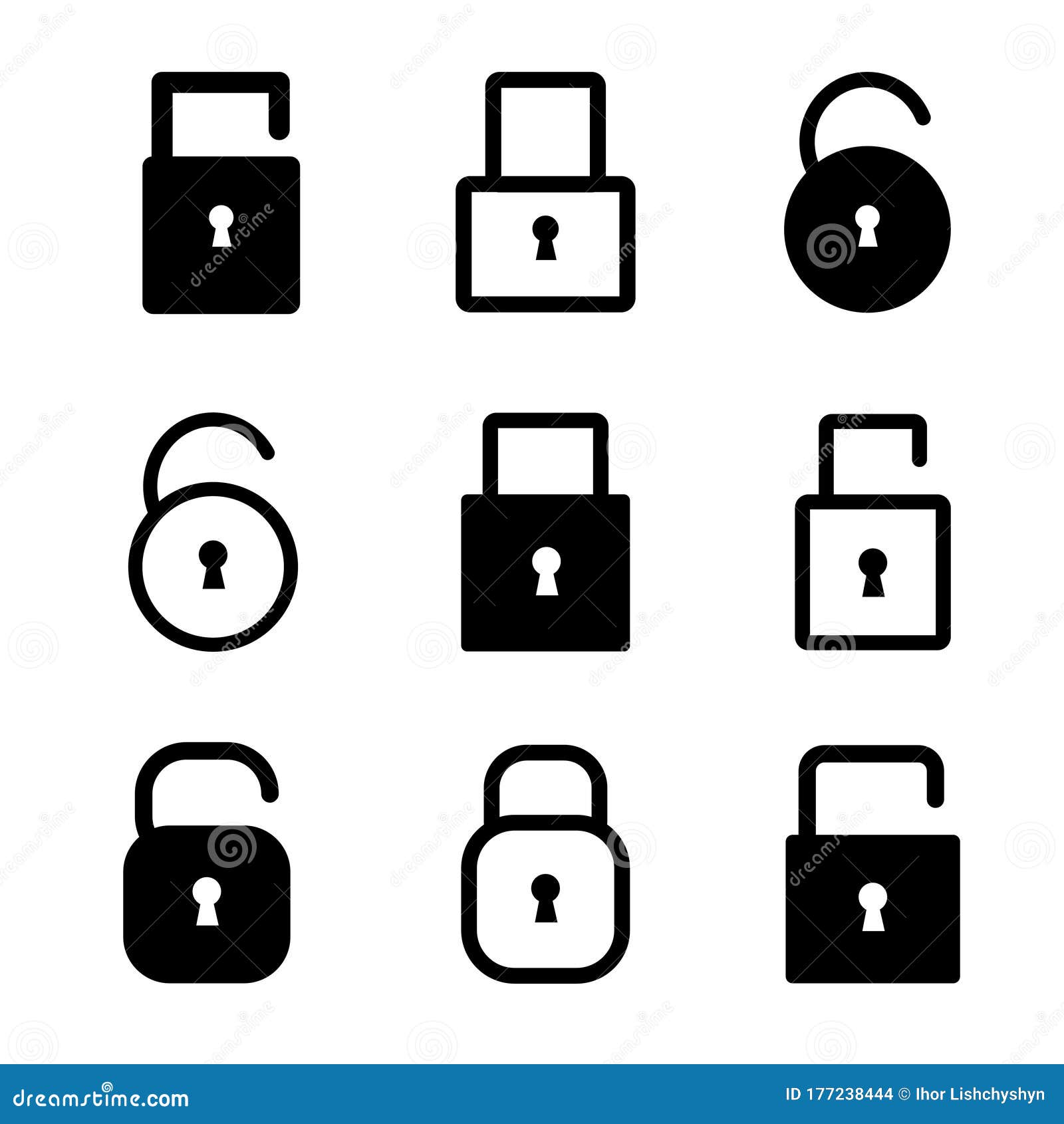 Lock and Unlock Icon Set. Vector Isolated Symbol on White Background ...