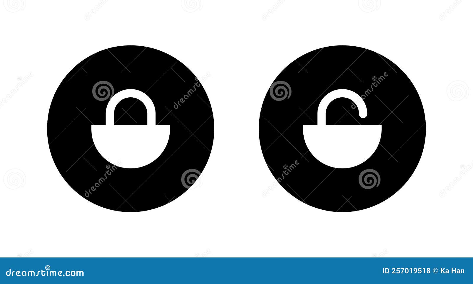 Lock and Unlock Padlock Button Icon Vector in Clipart Style Stock ...