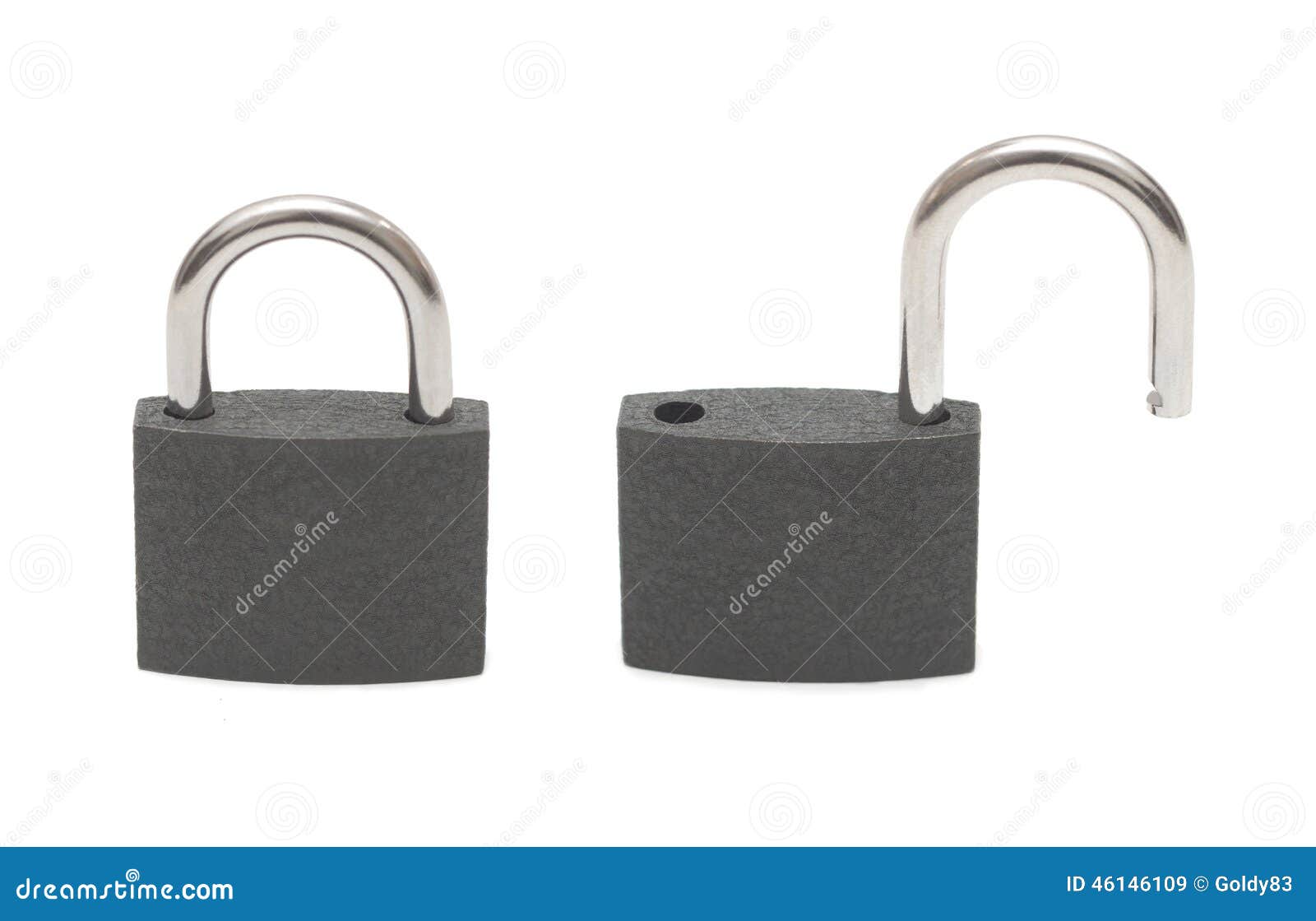 Lock & Unlock Padlock stock image. Image of unlocked - 46146109
