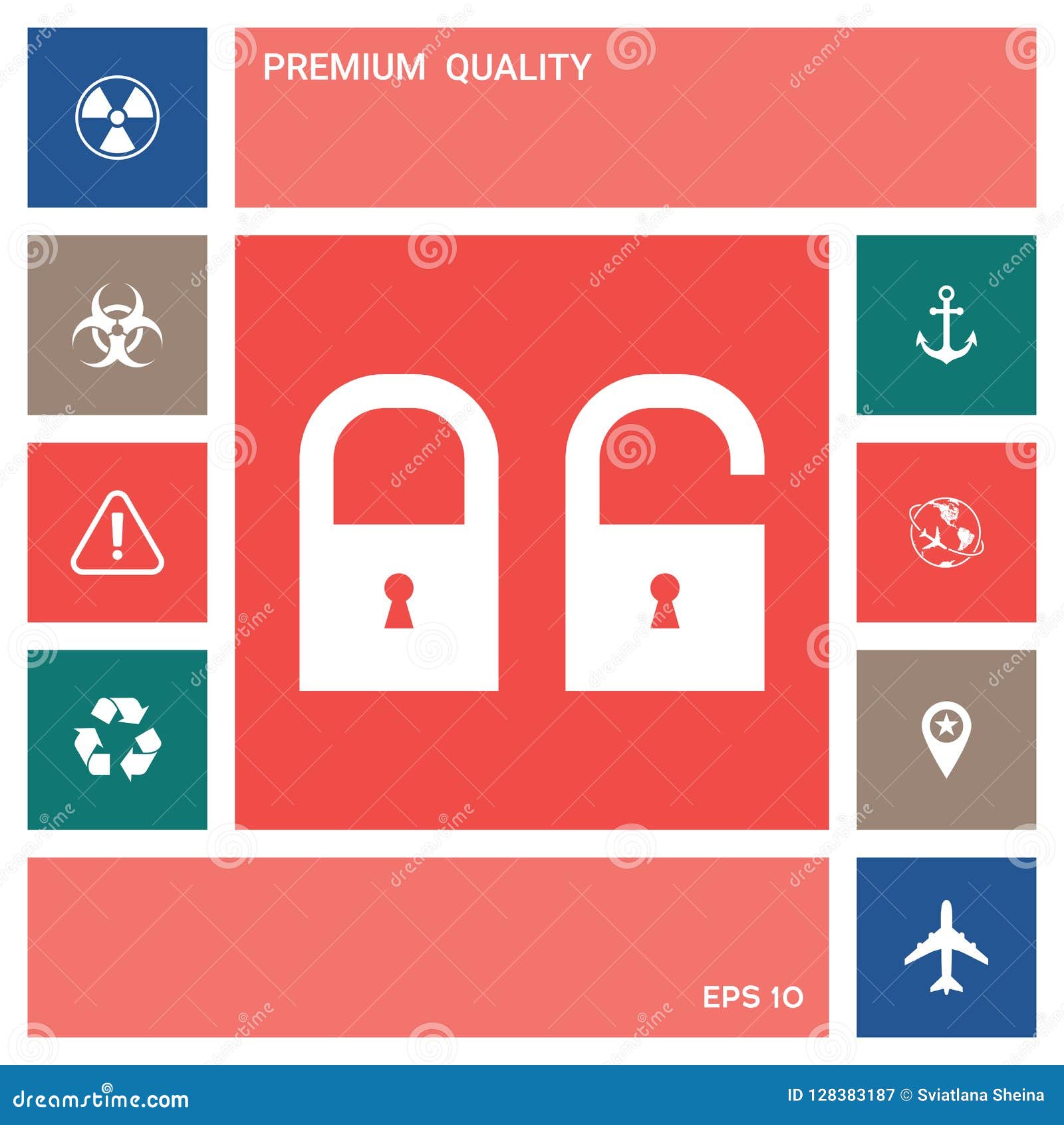 Lock, Unlock - Set Icon . Elements for Your Design Stock Vector ...
