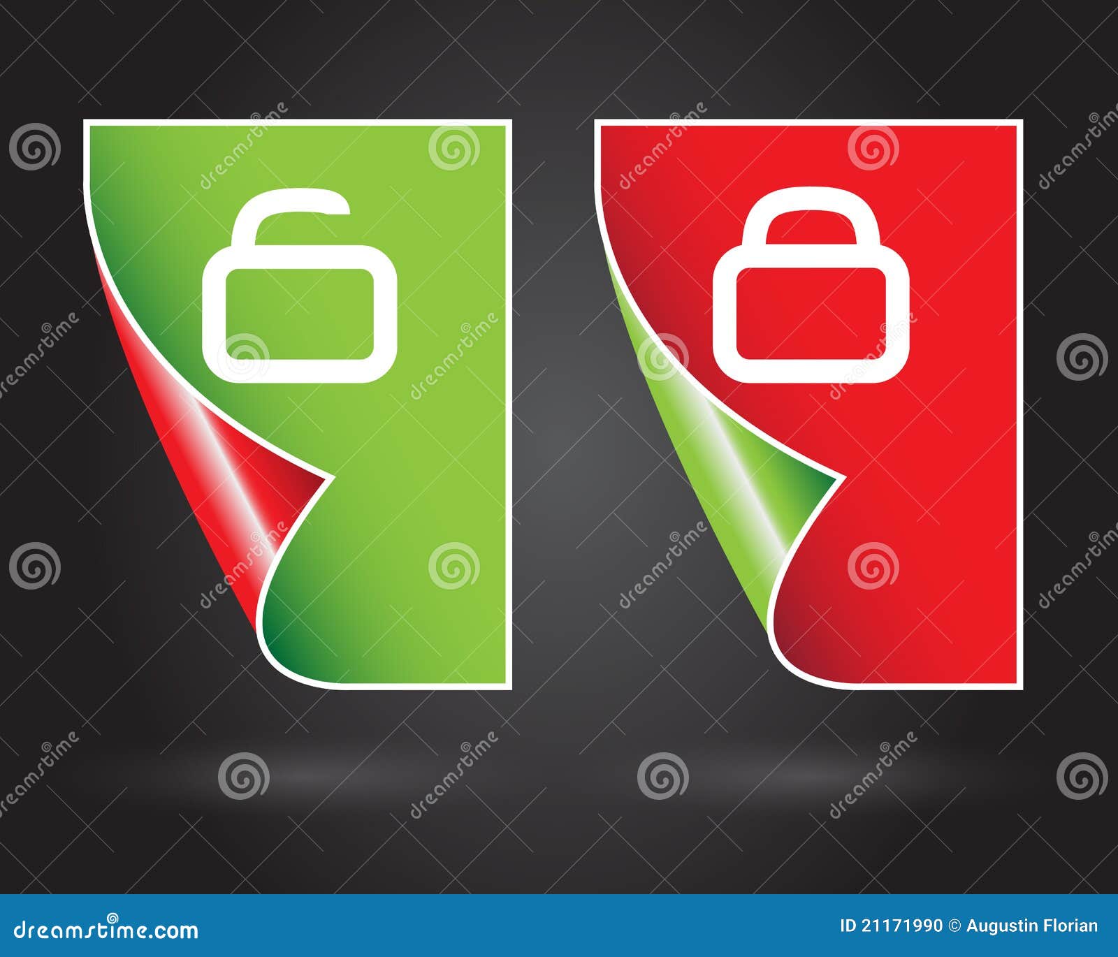 Lock and unlock signs stock vector. Illustration of password - 21171990