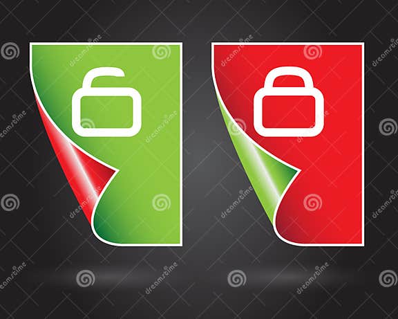 Lock and unlock signs stock vector. Illustration of password - 21171990