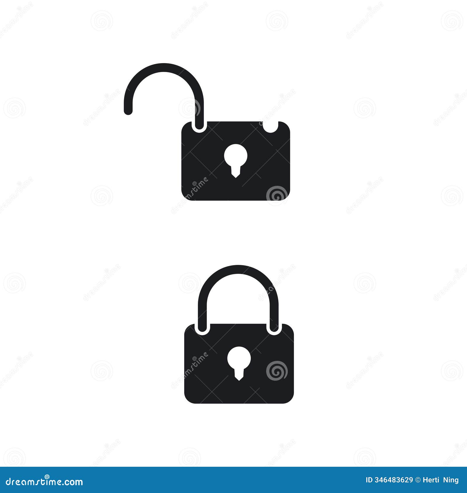 Lock and Unlock Template Icon Stock Illustration - Illustration of ...