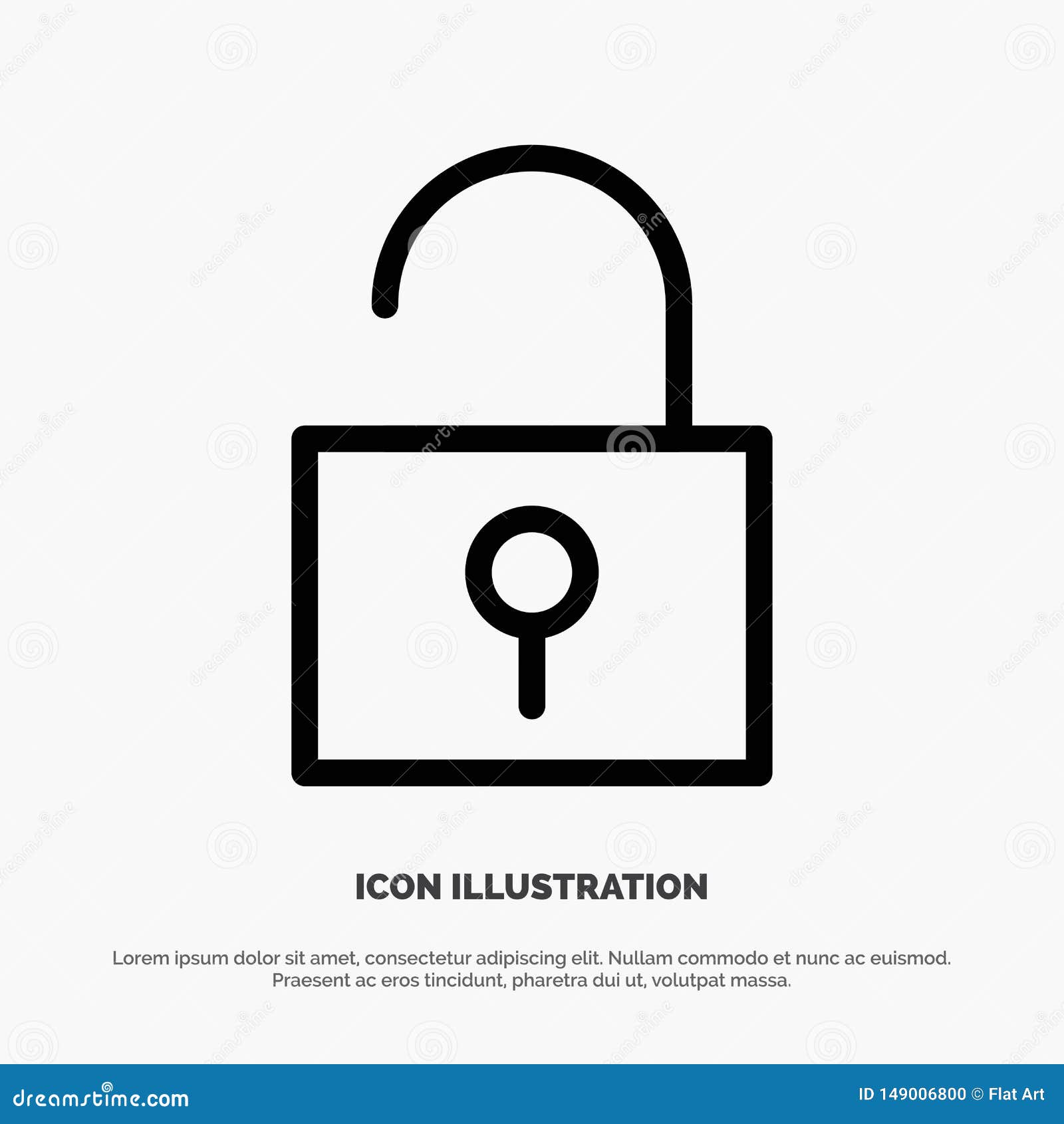 Lock, Unlocked, User Interface Line Icon Vector Stock Vector ...