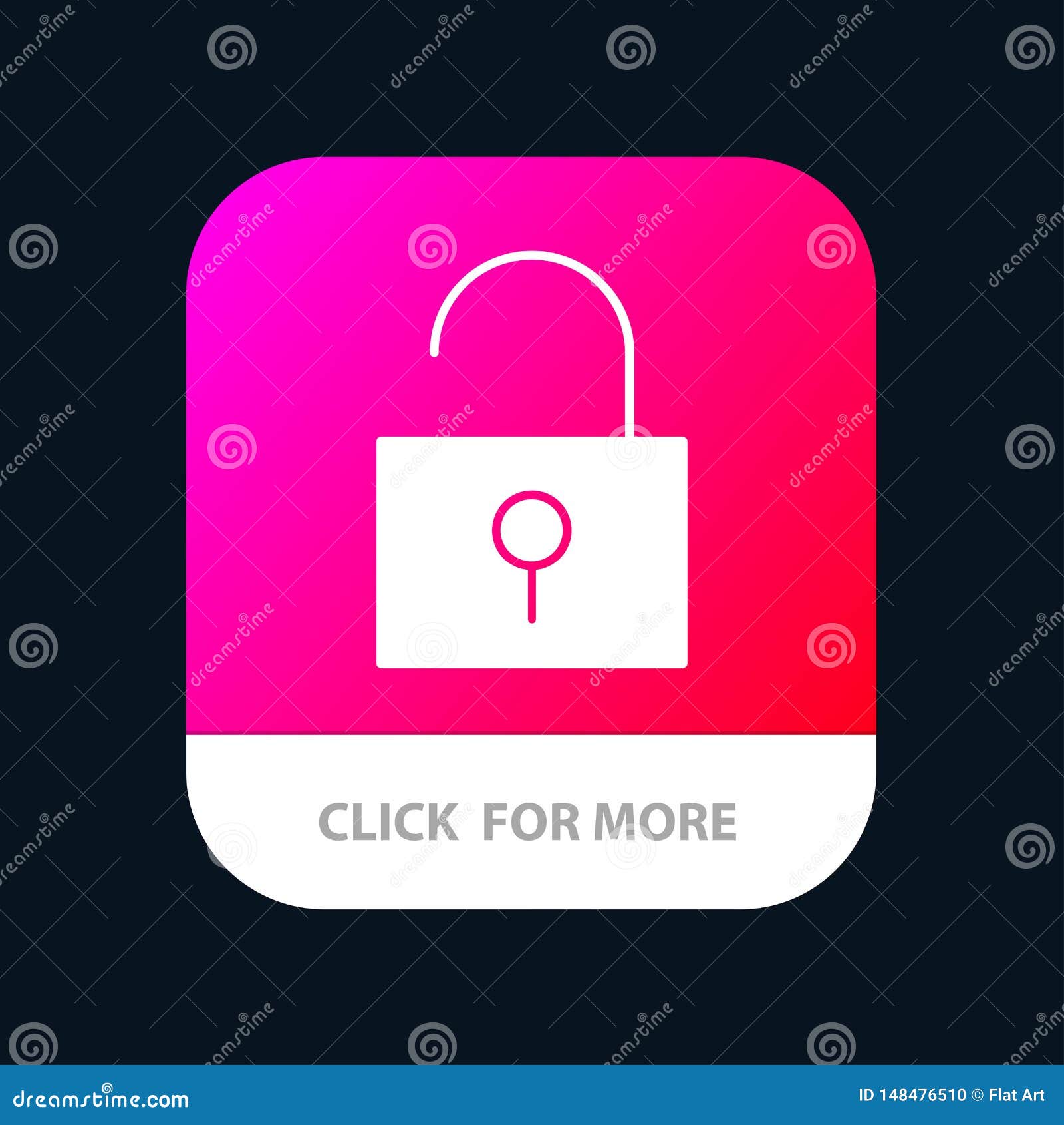 Lock, Unlocked, User Interface Mobile App Button. Android and IOS Glyph ...