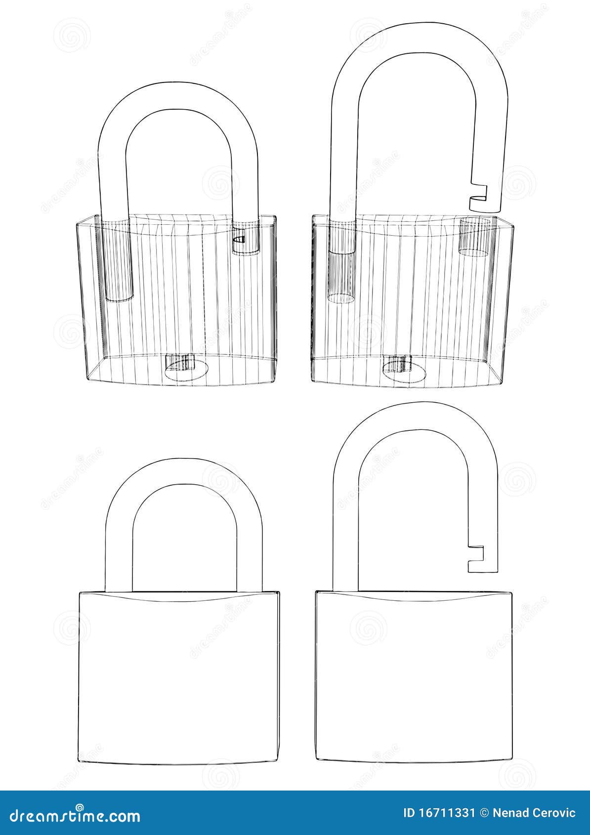 Lock Vector 01 stock vector. Illustration of metal, padlock - 16711331