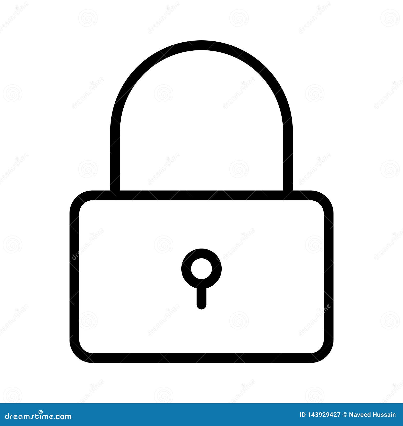 Lock thin line vector icon stock vector. Illustration of line - 143929427