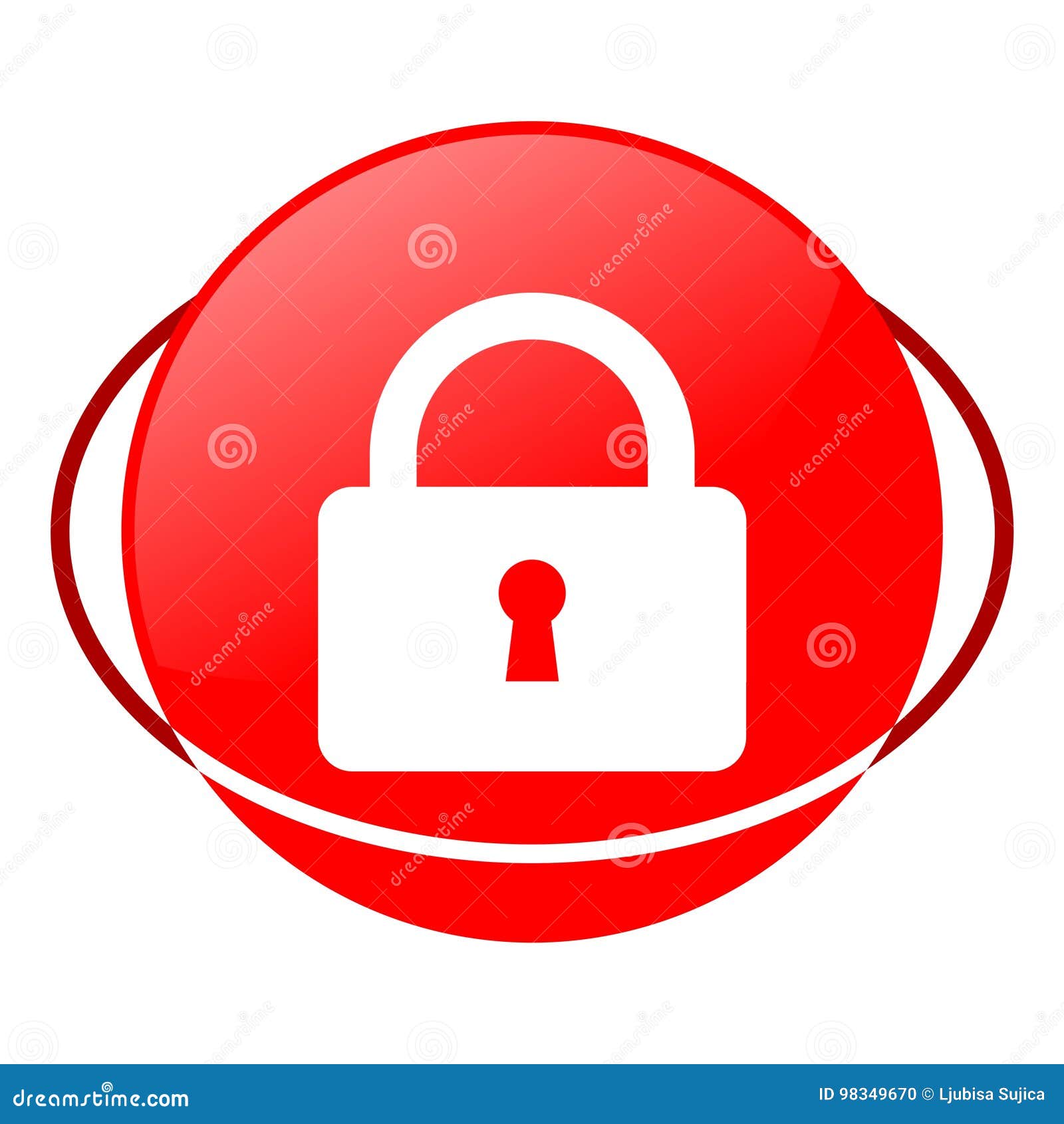 Lock Vector Illustration, Red Icon Stock Vector - Illustration of ...