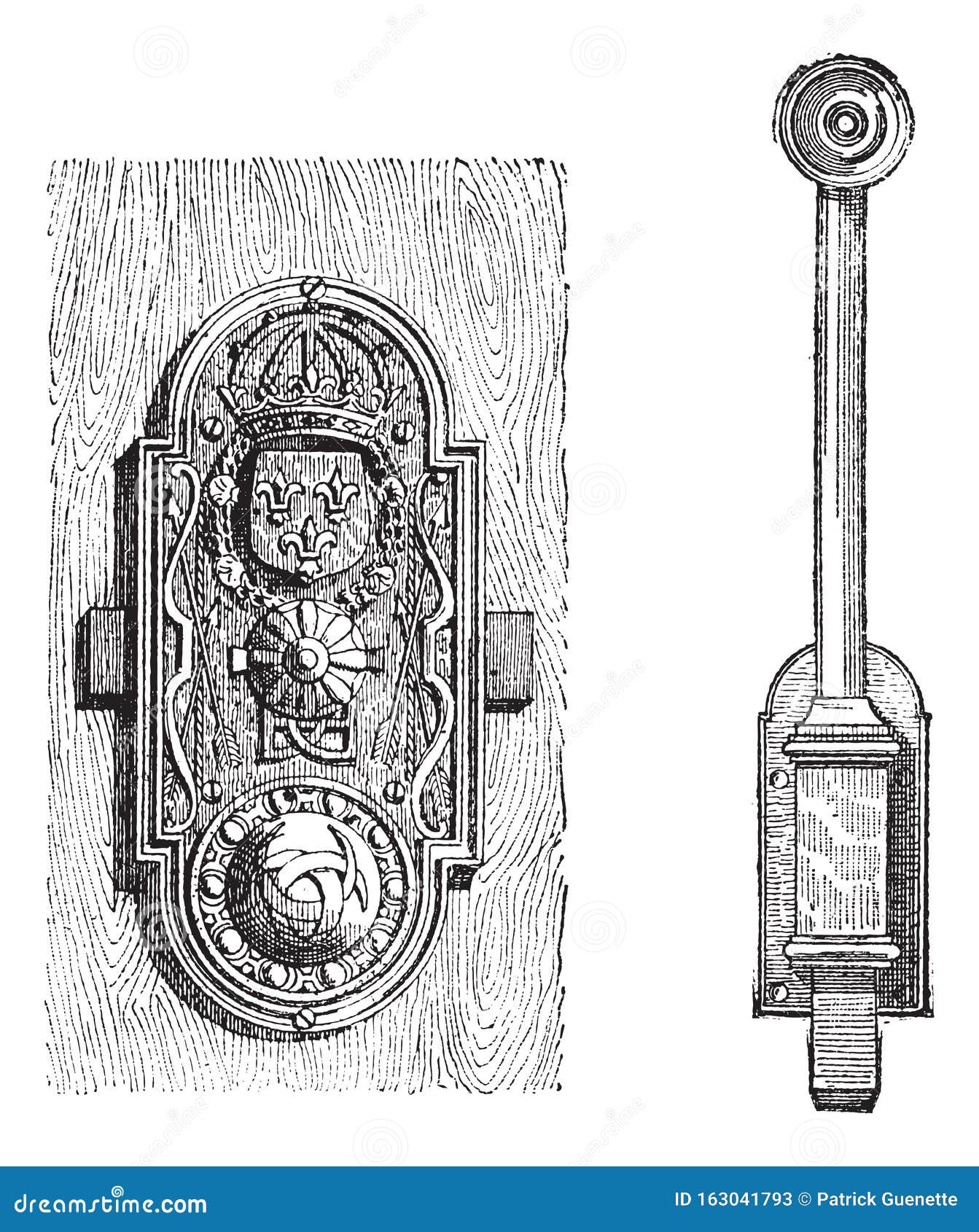 Lock, vintage engraving stock vector. Illustration of safety - 163041793