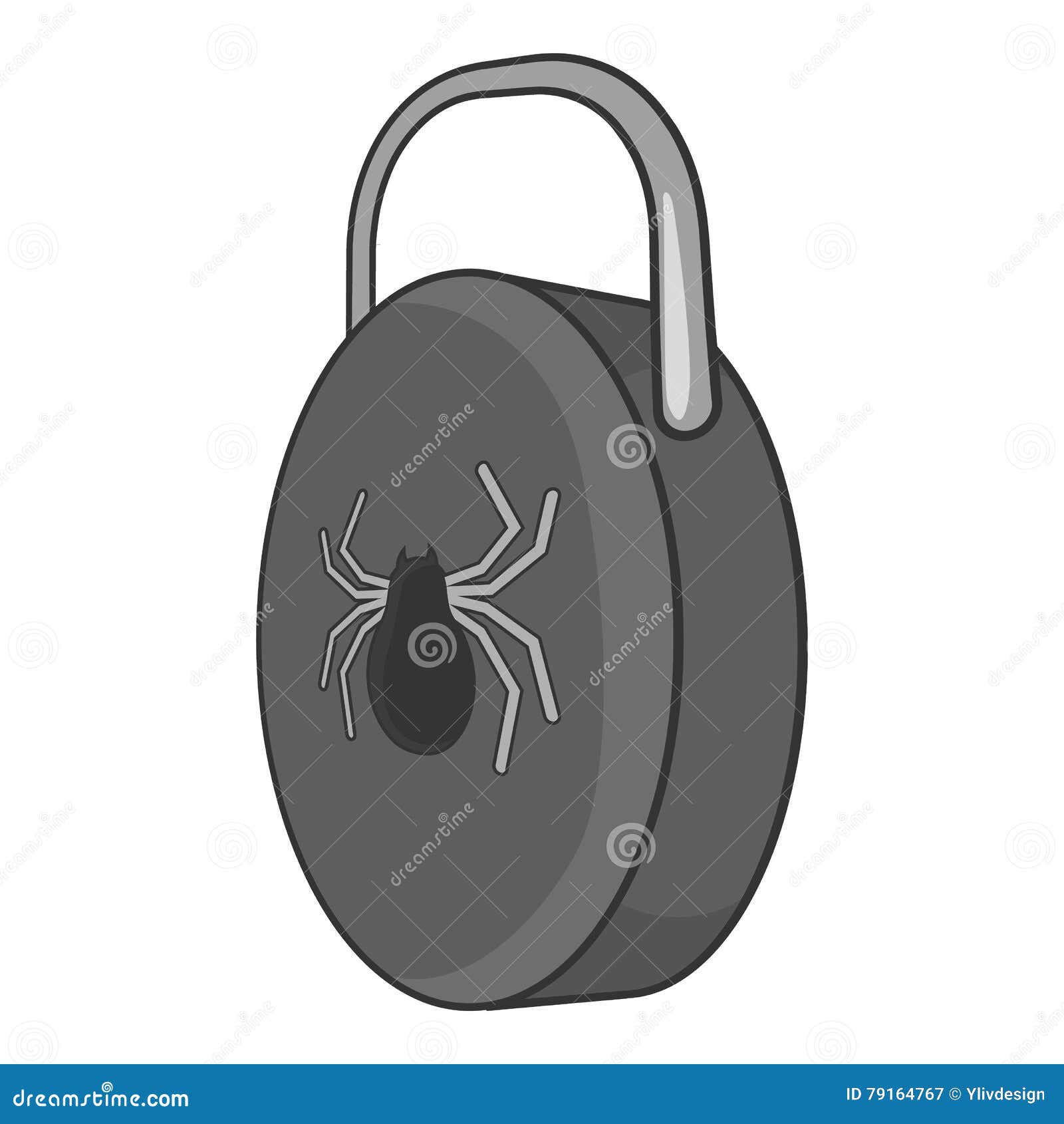Lock from Viruses Icon, Monochrome Style Stock Vector - Illustration of ...