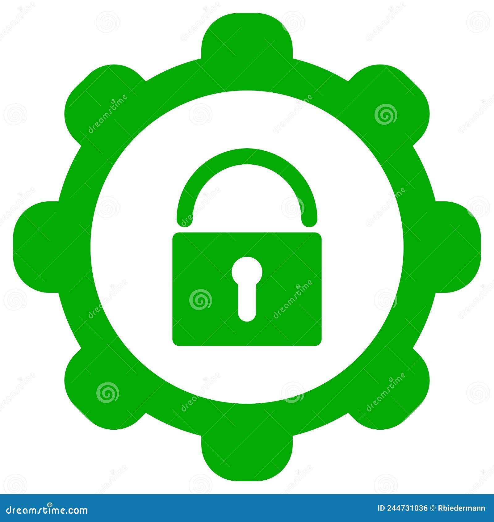 Lock and wheel stock vector. Illustration of cogwheel - 244731036