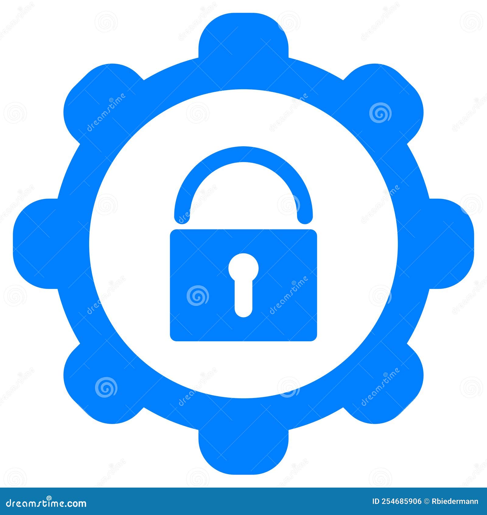 Lock and wheel stock vector. Illustration of gear, icon - 254685906