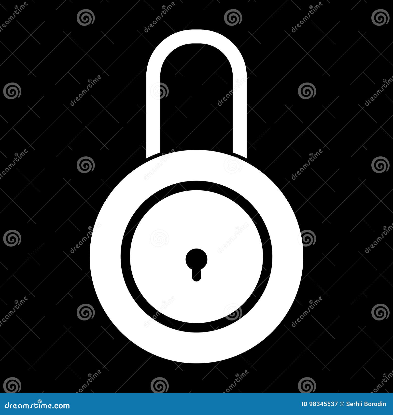 Lock white color icon . stock vector. Illustration of lock - 98345537