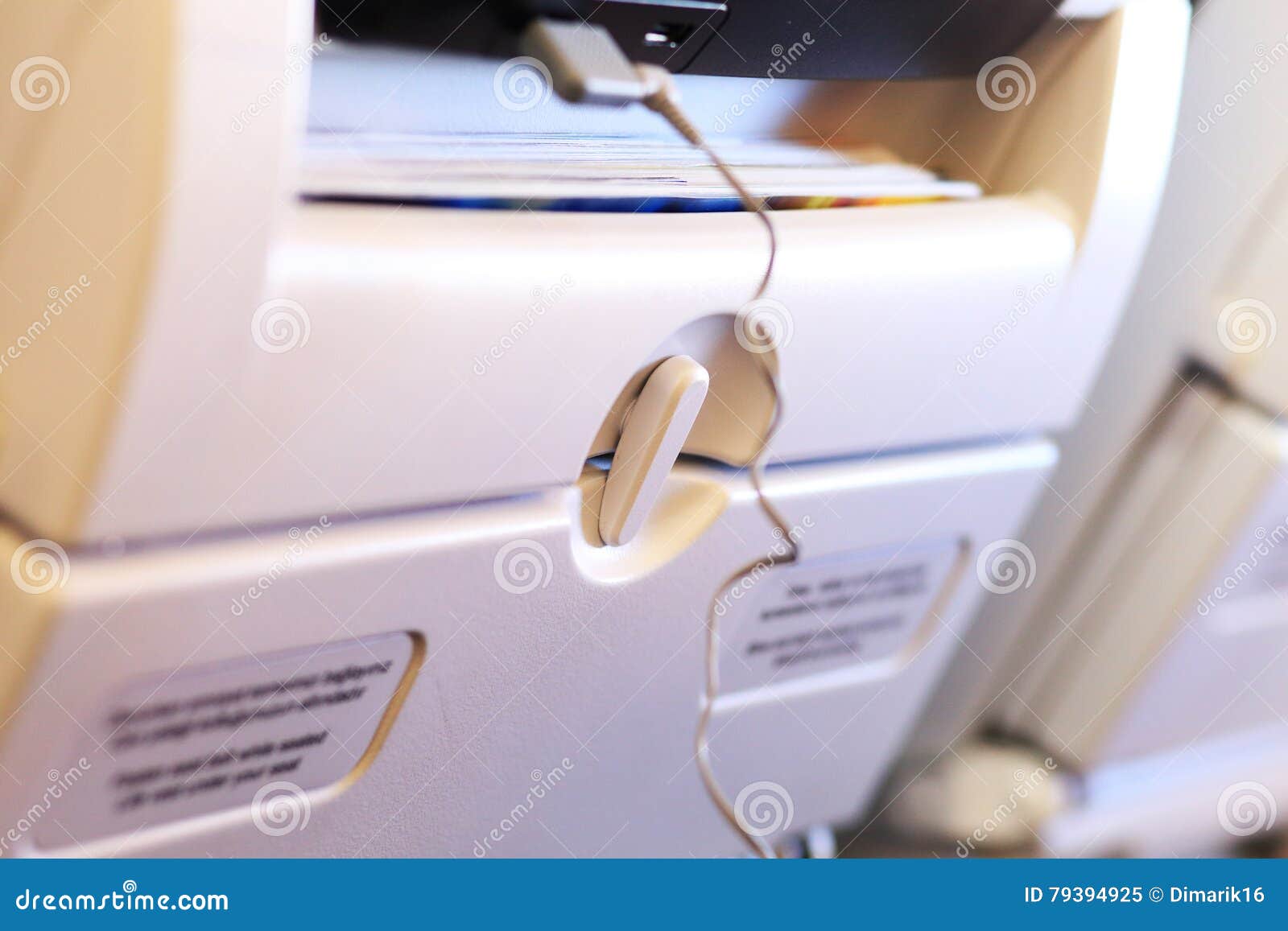 Lock of White Passenger Airplane Table Stock Image - Image of latch ...