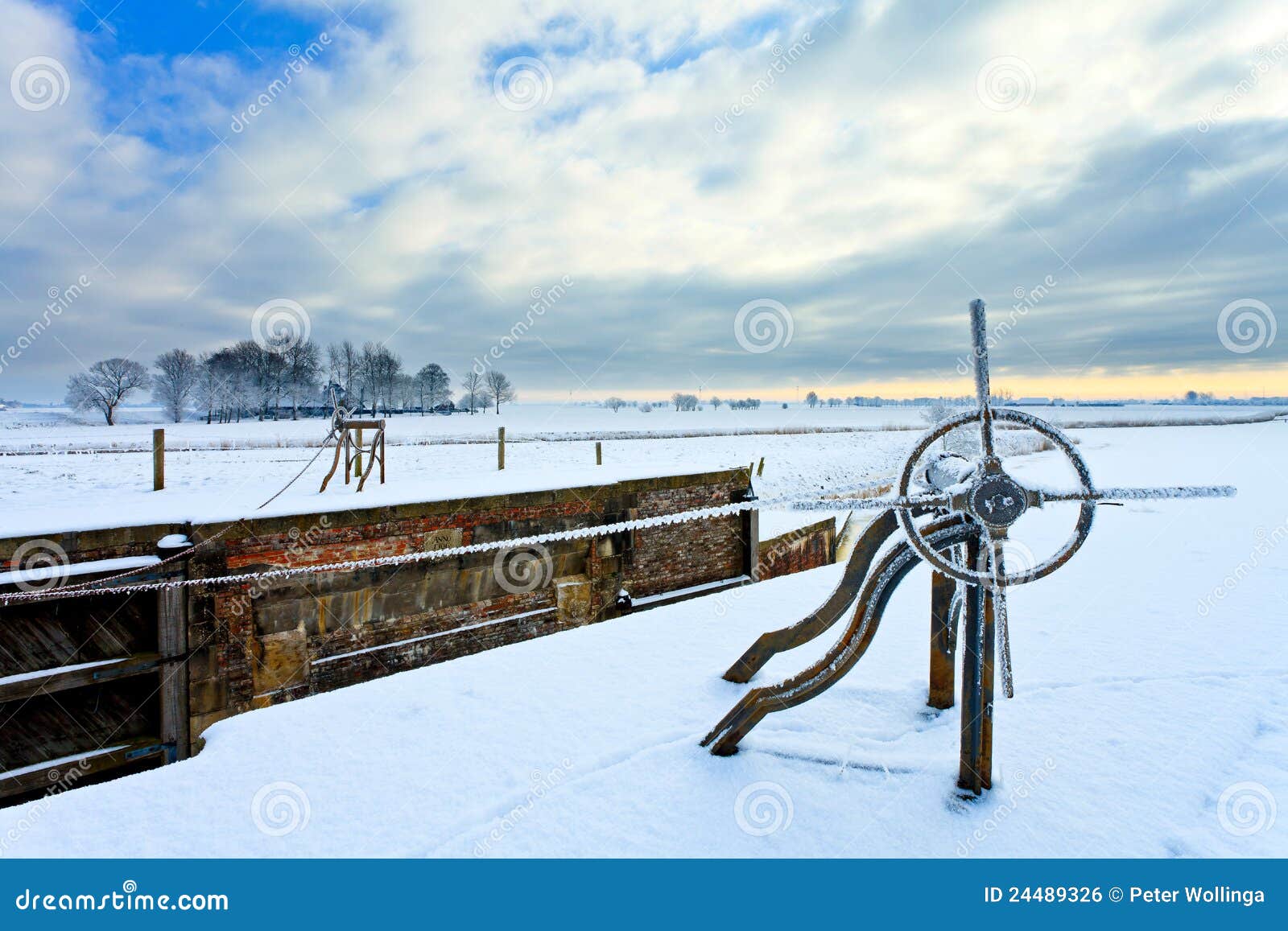 Lock in a White Winter Landscape Stock Photo - Image of agriculture ...
