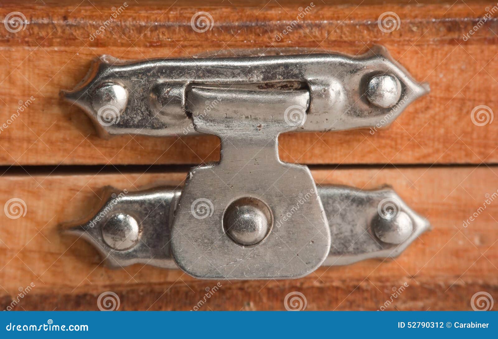 Lock on a wooden box stock photo. Image of single, closed - 52790312