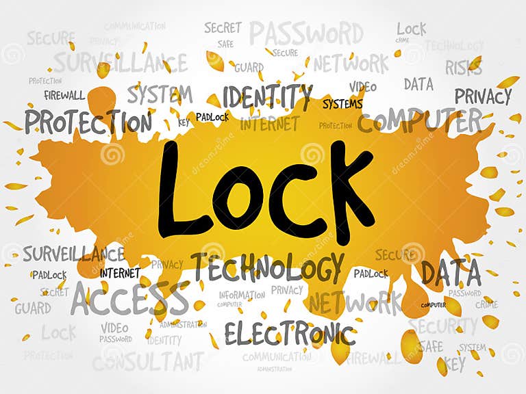 LOCK word cloud stock illustration. Illustration of background - 200423797