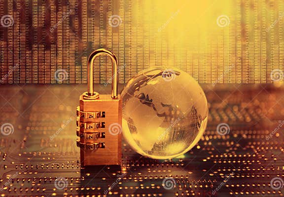 Lock and world map stock image. Image of access, hacker - 17900521
