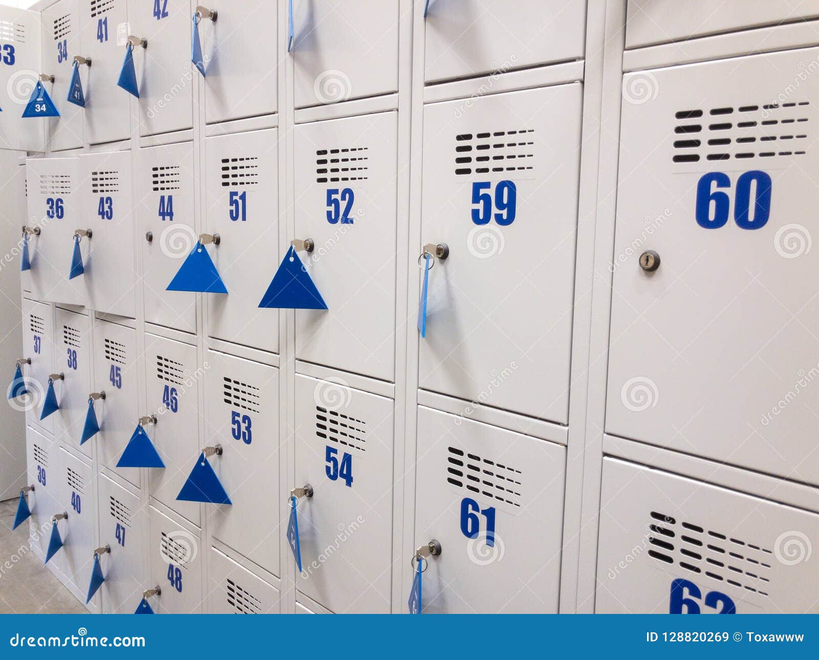 Lockable Lockers at the Locker Room Stock Image - Image of changing ...