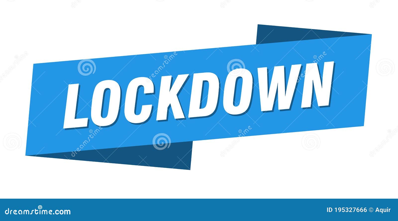 Lockdown Banner Template. Ribbon Label Sign. Sticker Stock Vector ...