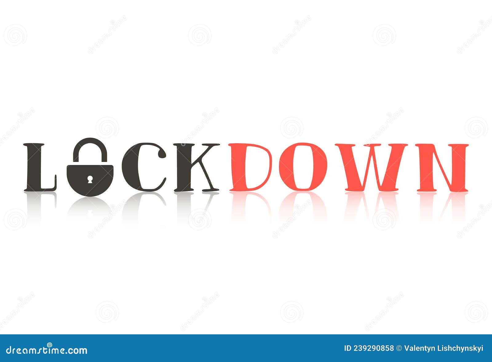 Lockdown Banner Text Symbol. Vector Image with Realistic Shadow Stock ...